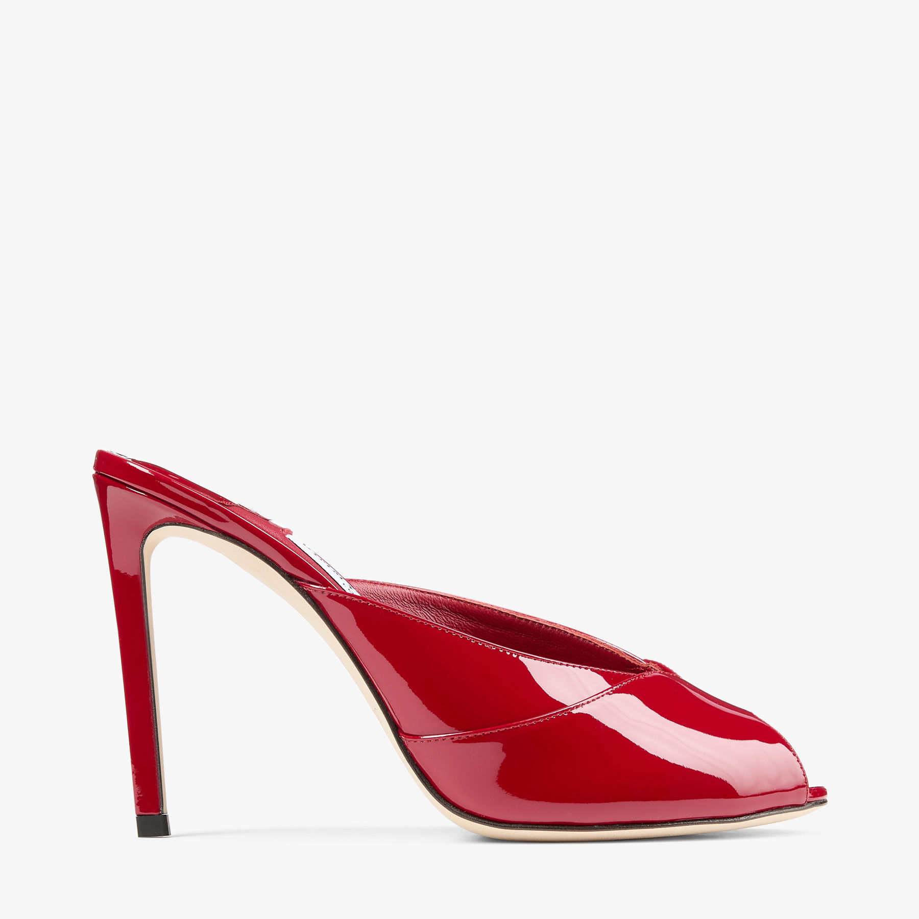 Brigitte Mule 100 | Ruby Red Patent Leather Mules | JIMMY CHOO