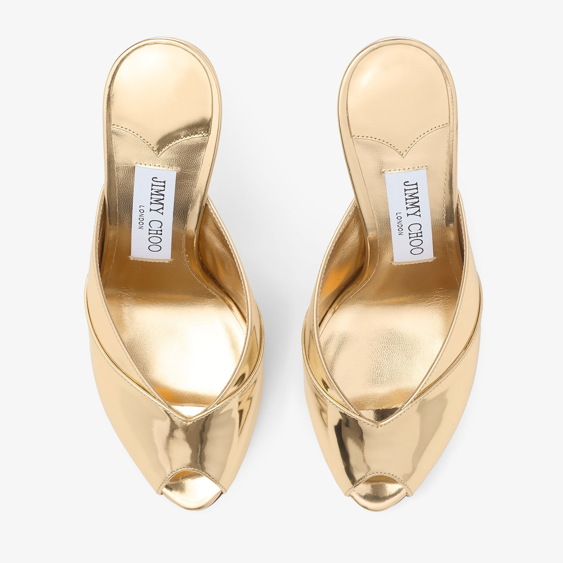 Brigitte Mule 100 | Gold Liquid Metal Leather Mules | JIMMY CHOO