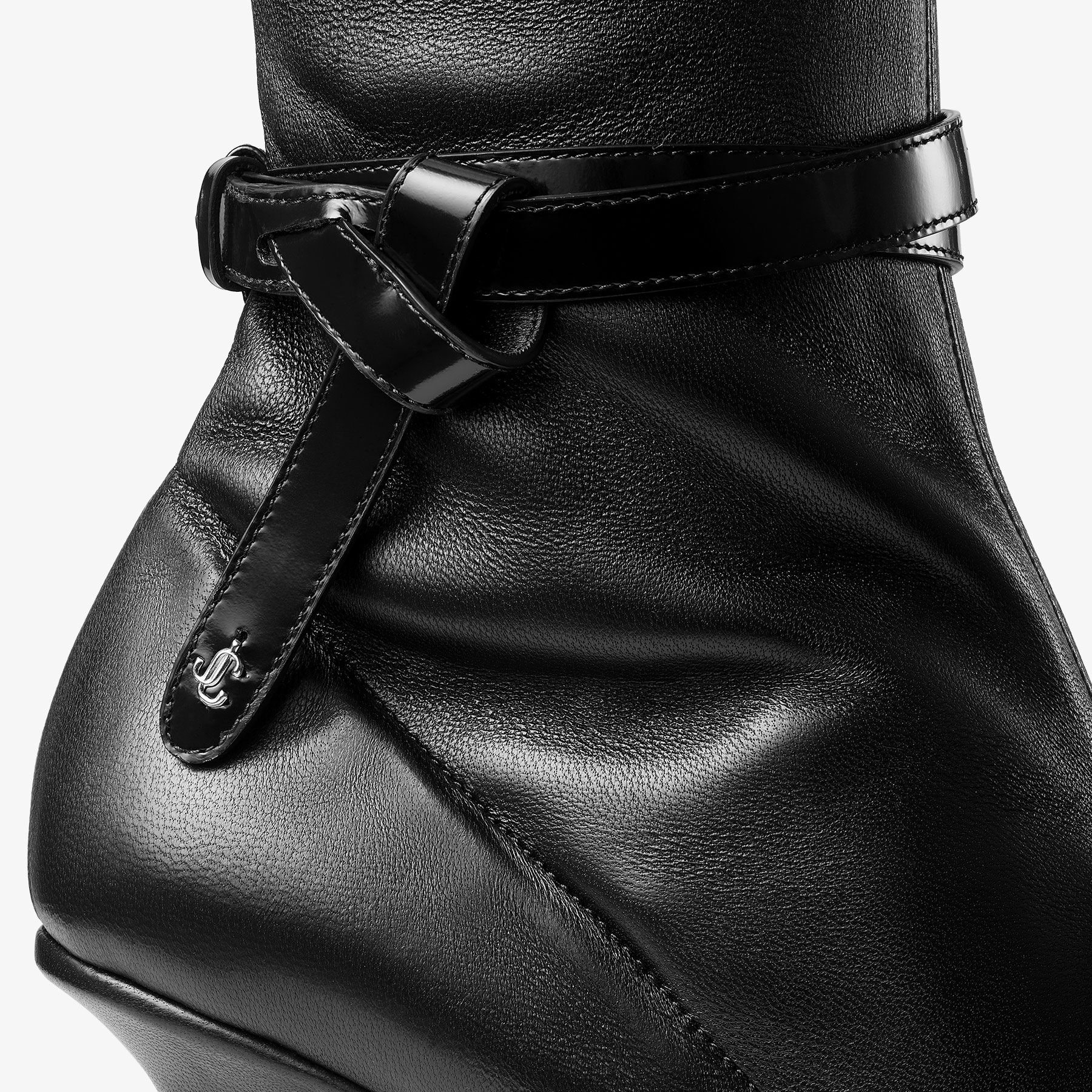 Camie Over The Knee 85 | Black Stretch Nappa and Spazzolato Leather ...