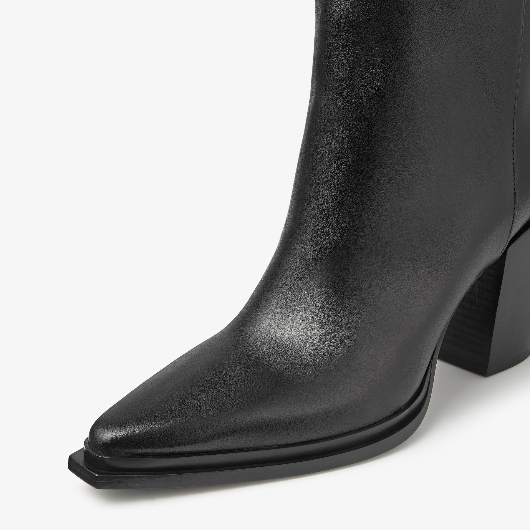 Cece Over The Knee 80 |Black Calf Leather Boot | JIMMY CHOO