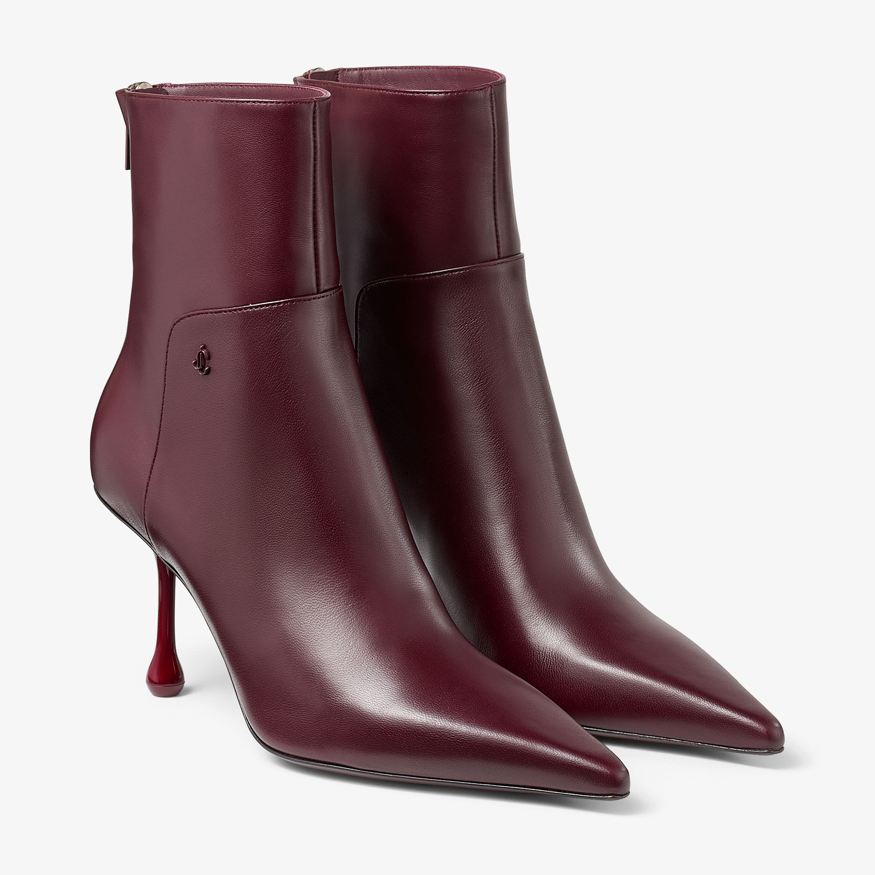 Cycas Ankle Boot 80 | Garnet Nappa Leather Boot | JIMMY CHOO