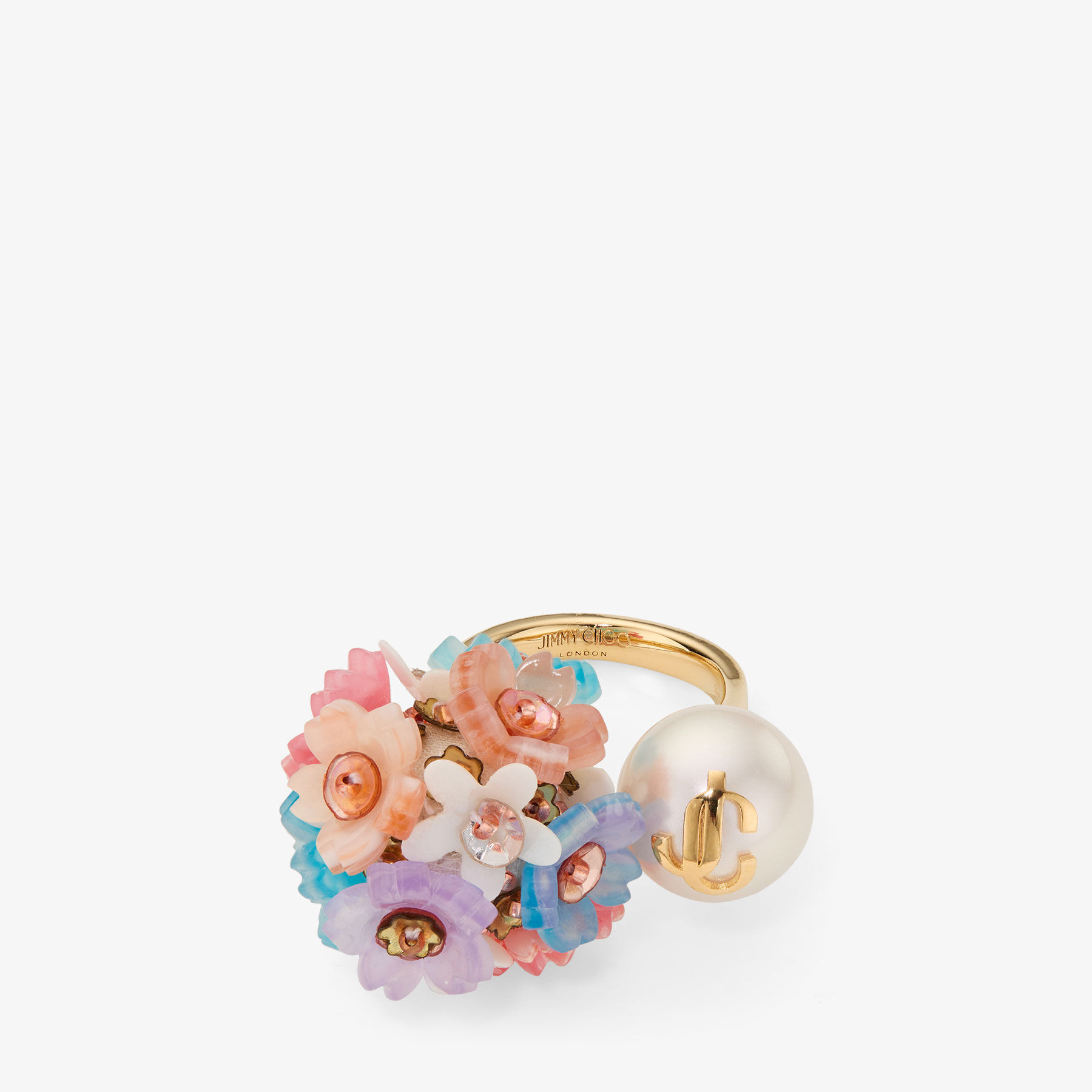 Daisy Pearl Ring |Gold-Finish Ring with Pearl and Daisy Details | JIMMY ...