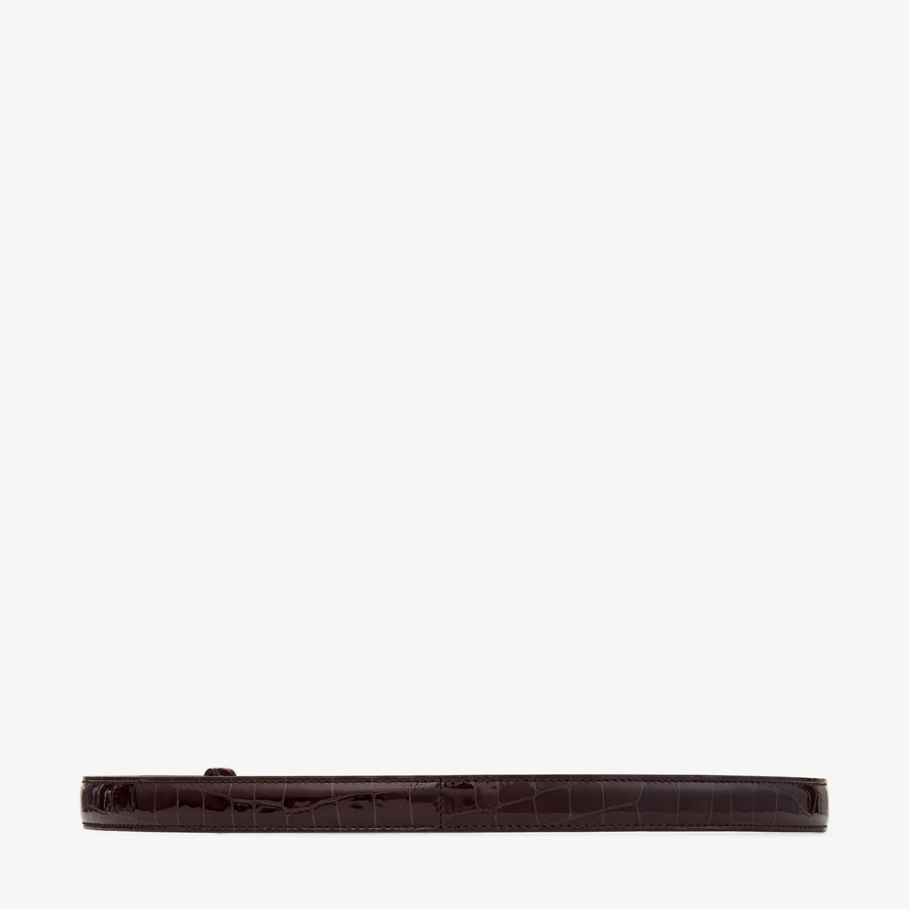 Diamond Clasp Belt | Sambuco Shiny Croc Embossed Leather Belt | JIMMY CHOO