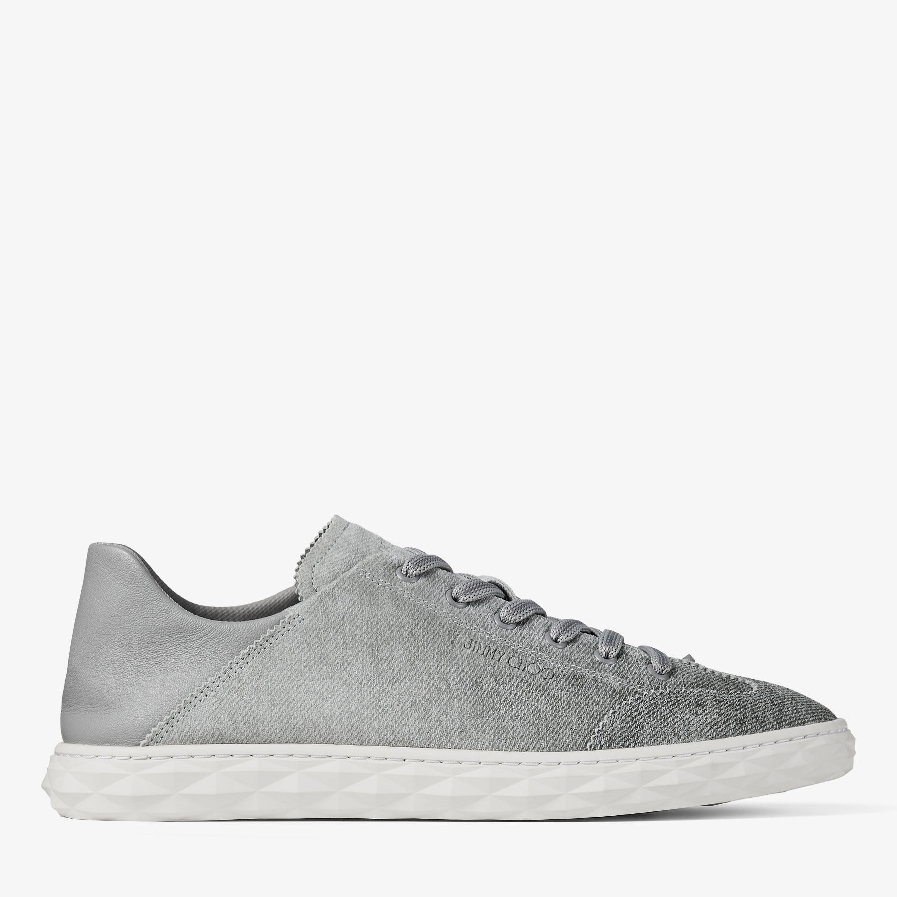 Diamond Flex C M | Dove Denim Suede Mix Low Top Trainers | JIMMY CHOO