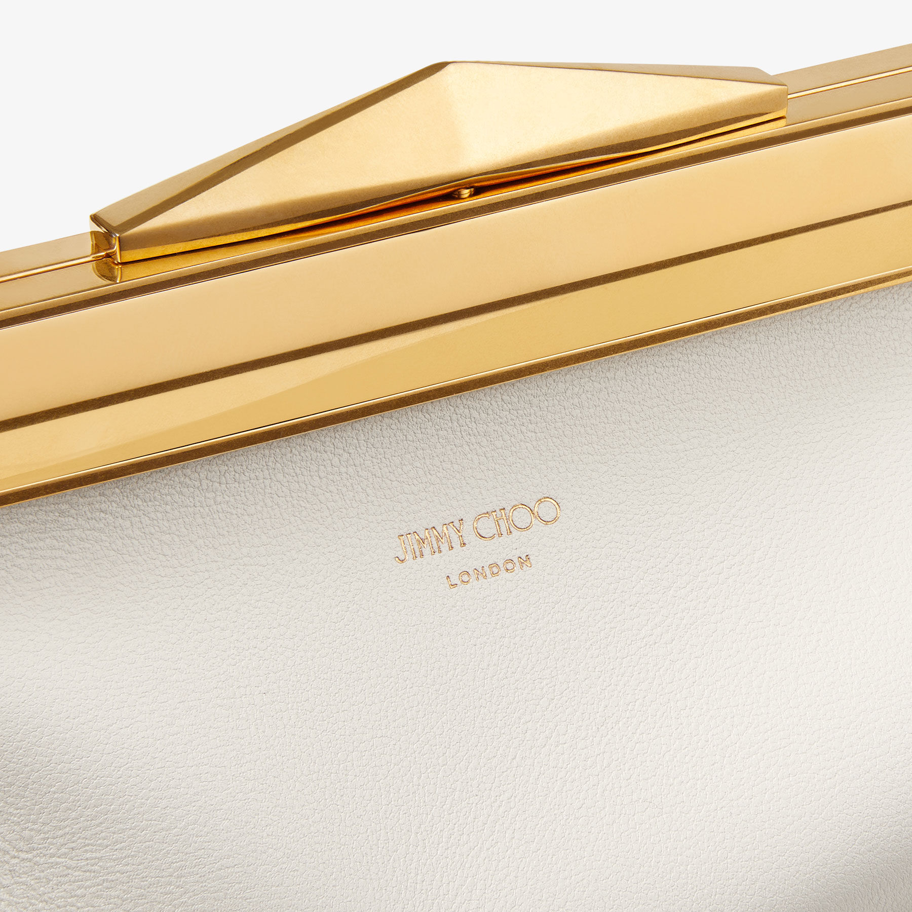 Diamond Frame Clutch/S | Latte Calf Leather Clutch | JIMMY CHOO