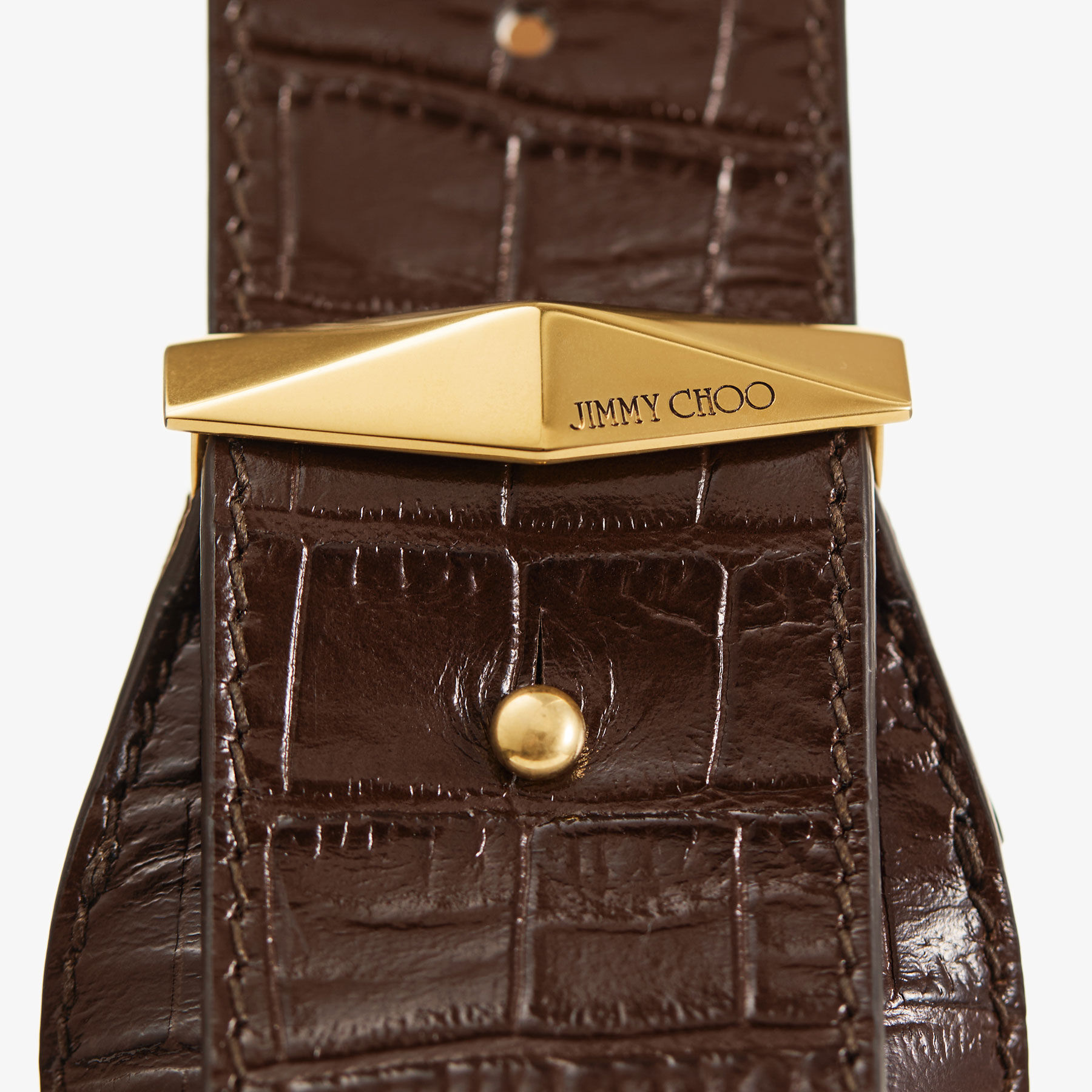 Diamond Hobo S | Chocolate Croc Embossed Calf Leather Shoulder Bag ...
