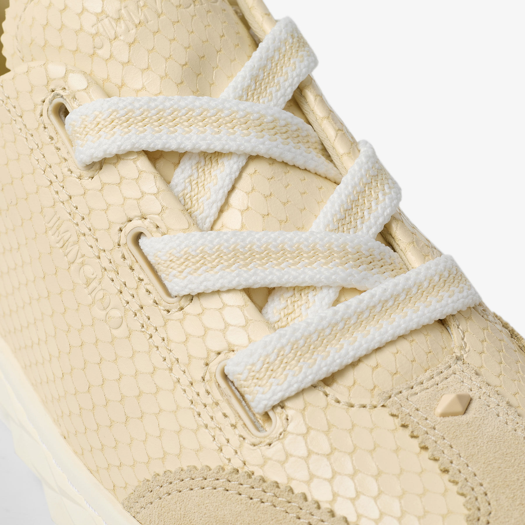 Diamond Light Flex F | Yellow Buttermilk Elaphe Print Leather Trainers | JIMMY CHOO CA