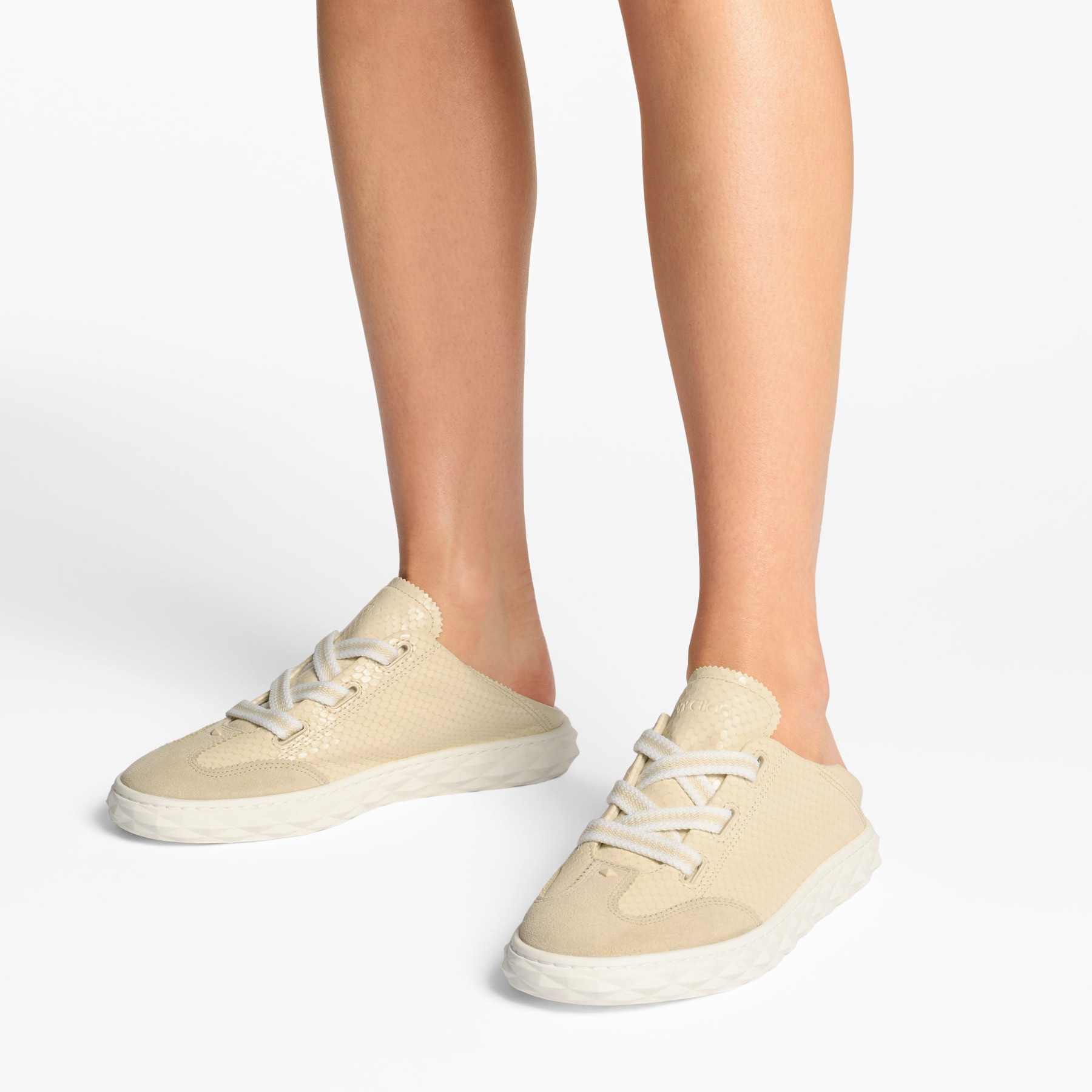 Diamond Light Flex F | Yellow Buttermilk Elaphe Print Leather Trainers ...