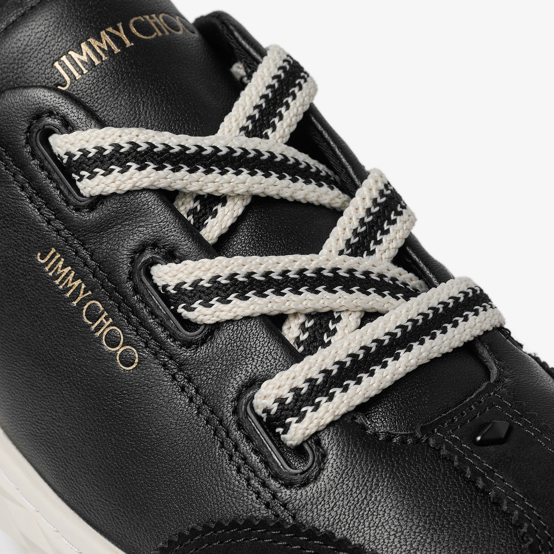 Diamond Light Flex F | Black Leather Trainers | JIMMY CHOO