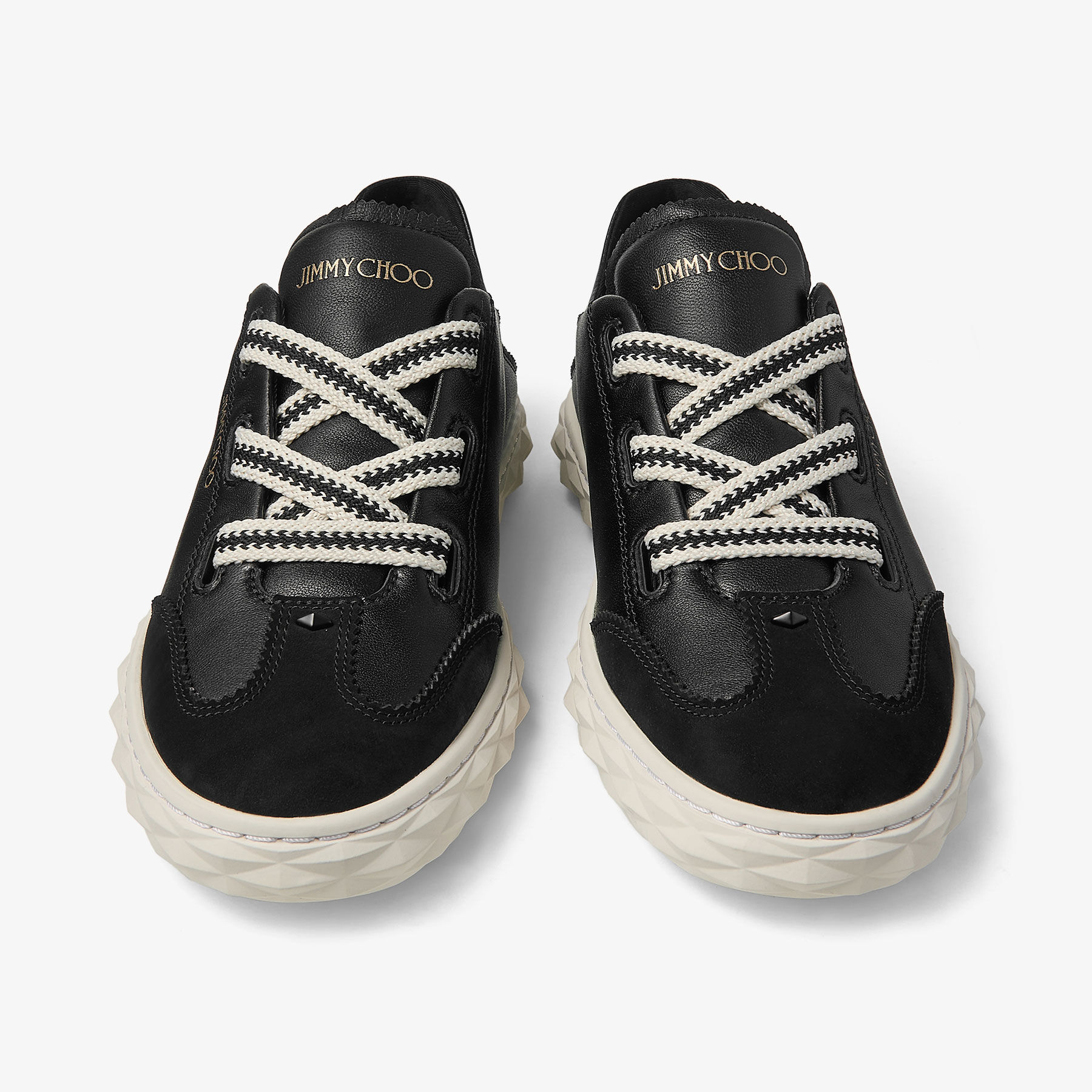 Diamond Light Flex F | Black Leather Trainers | JIMMY CHOO