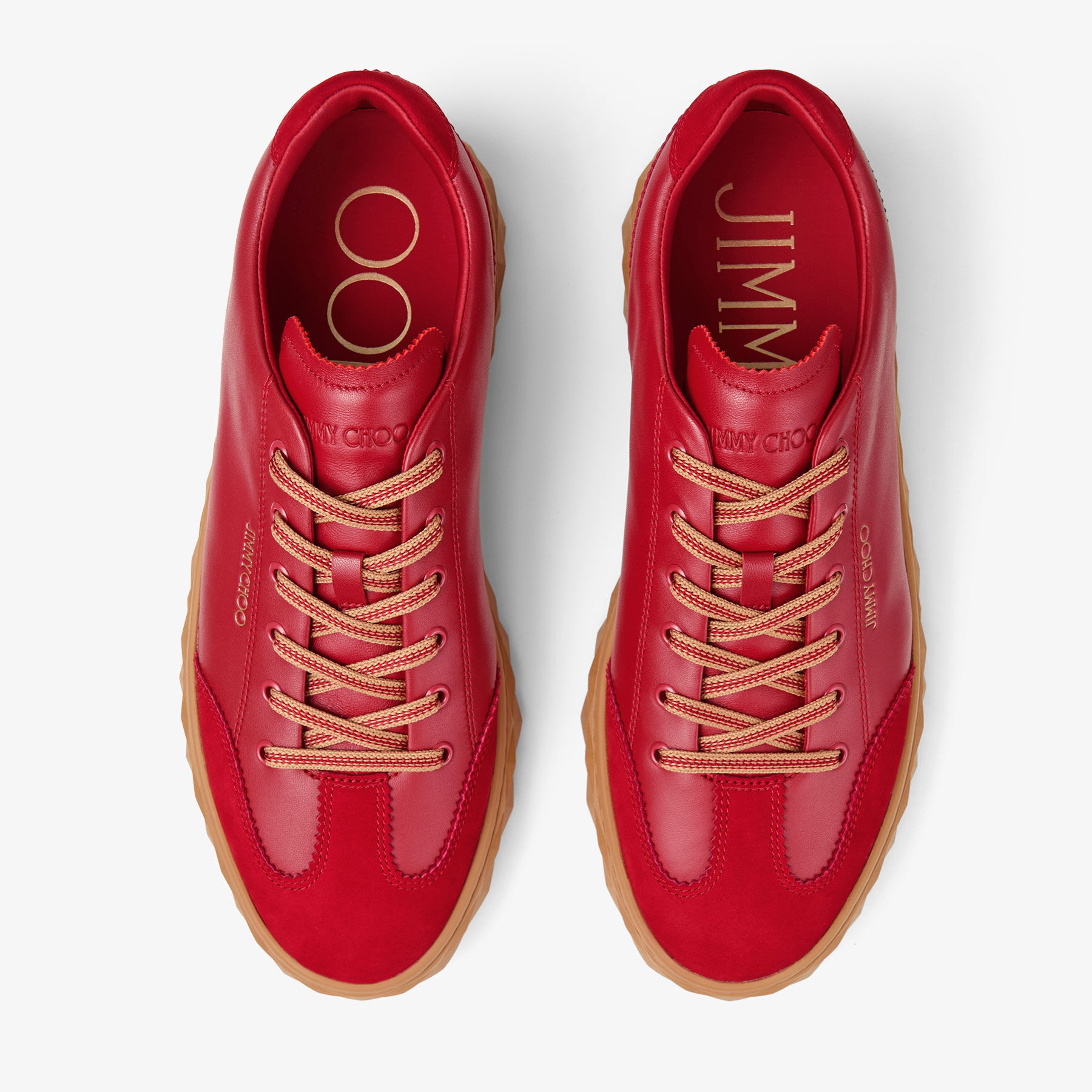 Diamond Light Flex/M | Ruby Red Leather Trainers | JIMMY CHOO