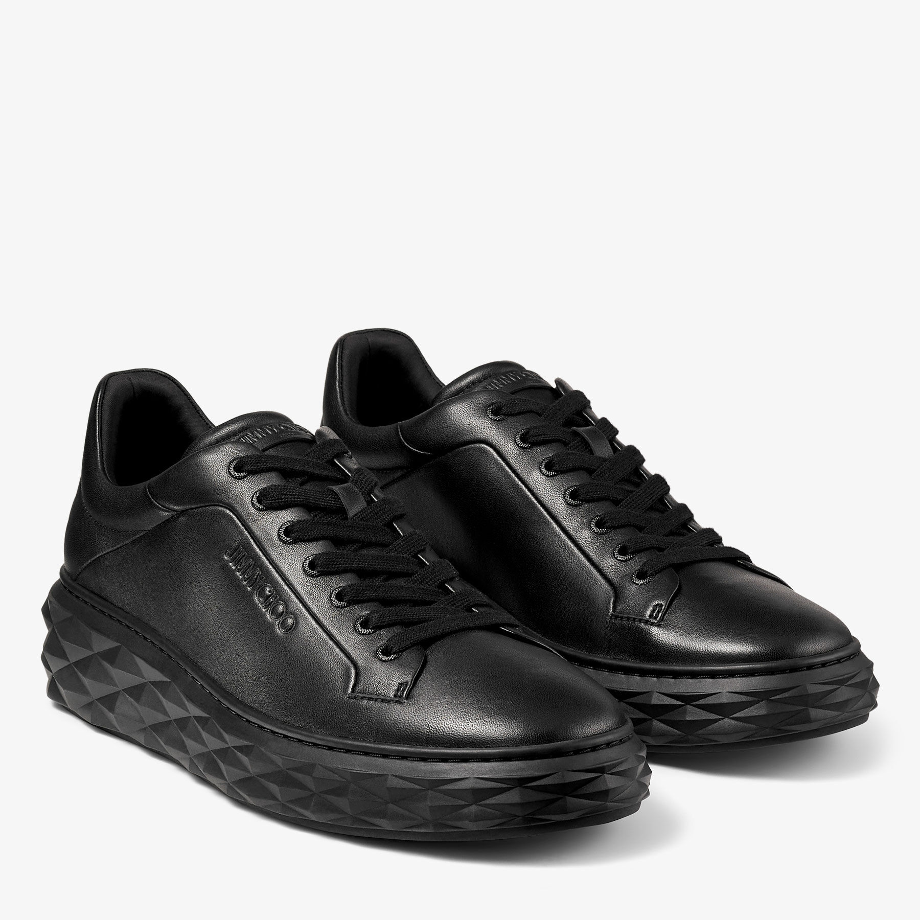 Diamond Maxi/M |Black Nappa Leather Trainer| JIMMY CHOO