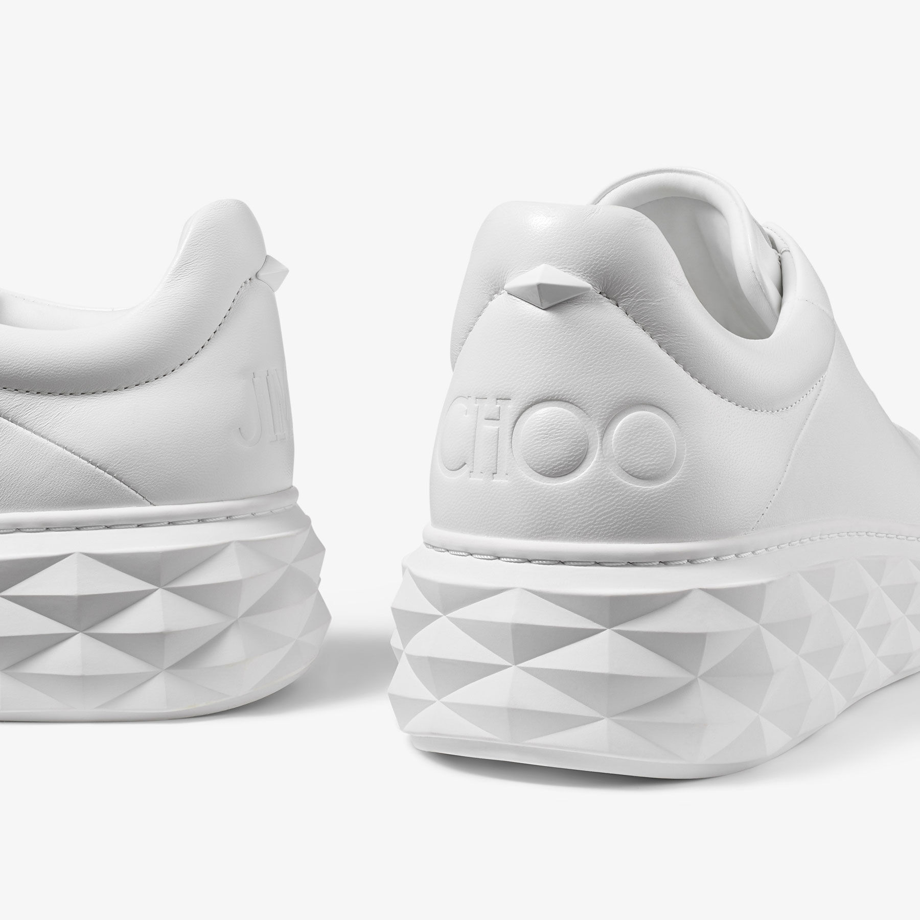 Diamond Maxi/M |White Nappa Leather Trainer| JIMMY CHOO