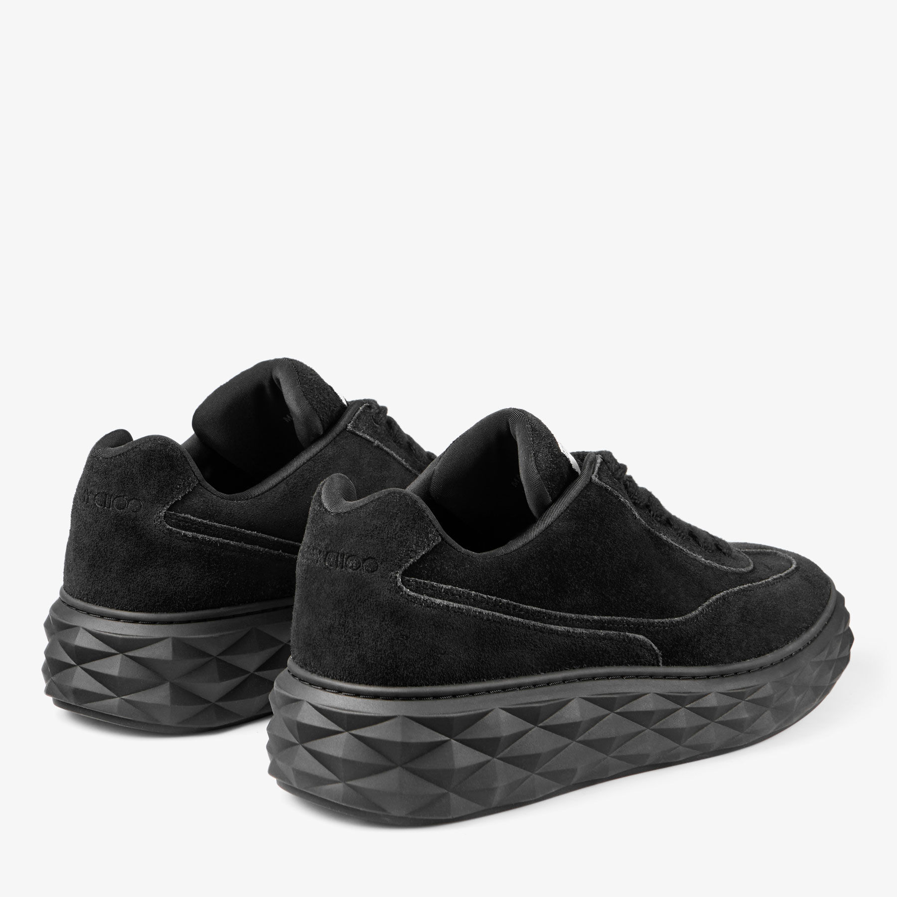 Diamond Maxi Retro M | Black Velvet Suede Trainers | JIMMY CHOO