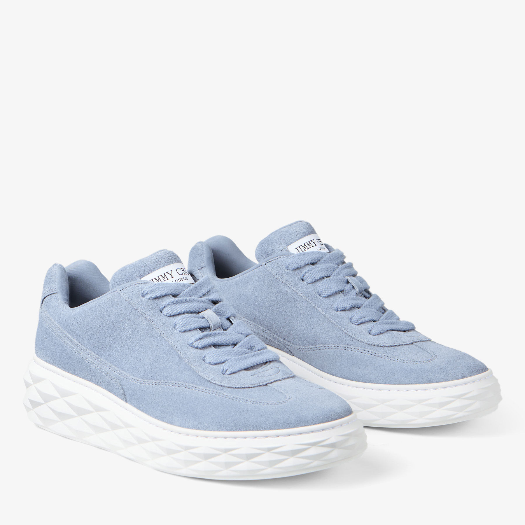 Diamond Maxi Retro M | Blue Haze Velvet Suede Trainers | JIMMY CHOO CA