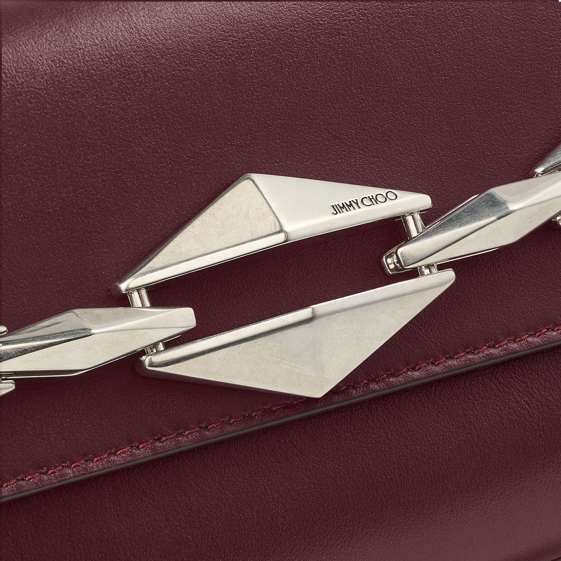 Diamond Shoulder | Garnet Calf Leather Mini Bag | JIMMY CHOO