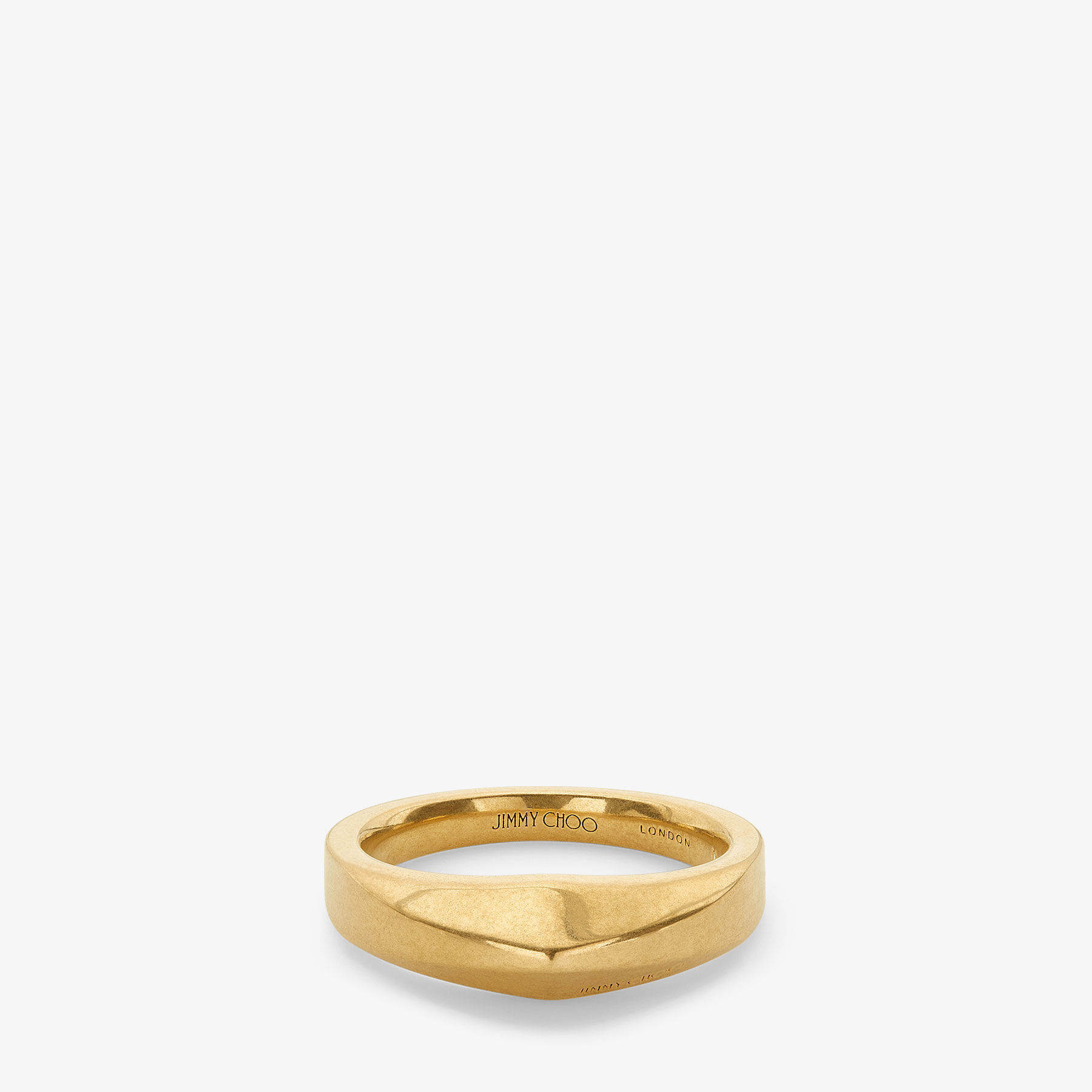 DIAMOND SIGNET RING | Gold-Finish Signet Ring | New Collection | JIMMY CHOO