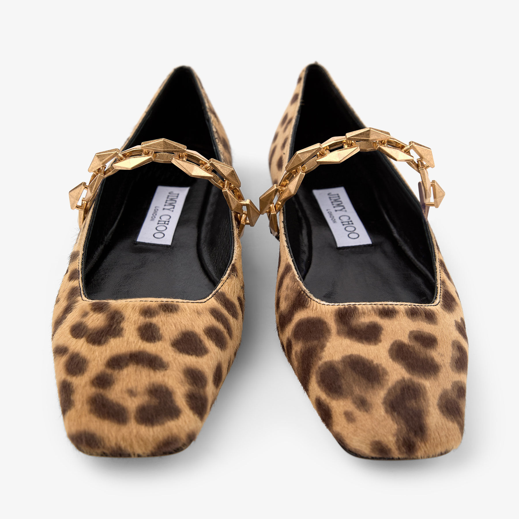 Diamond Tilda Flats | Natural Leopard Print Pony Flats | JIMMY CHOO