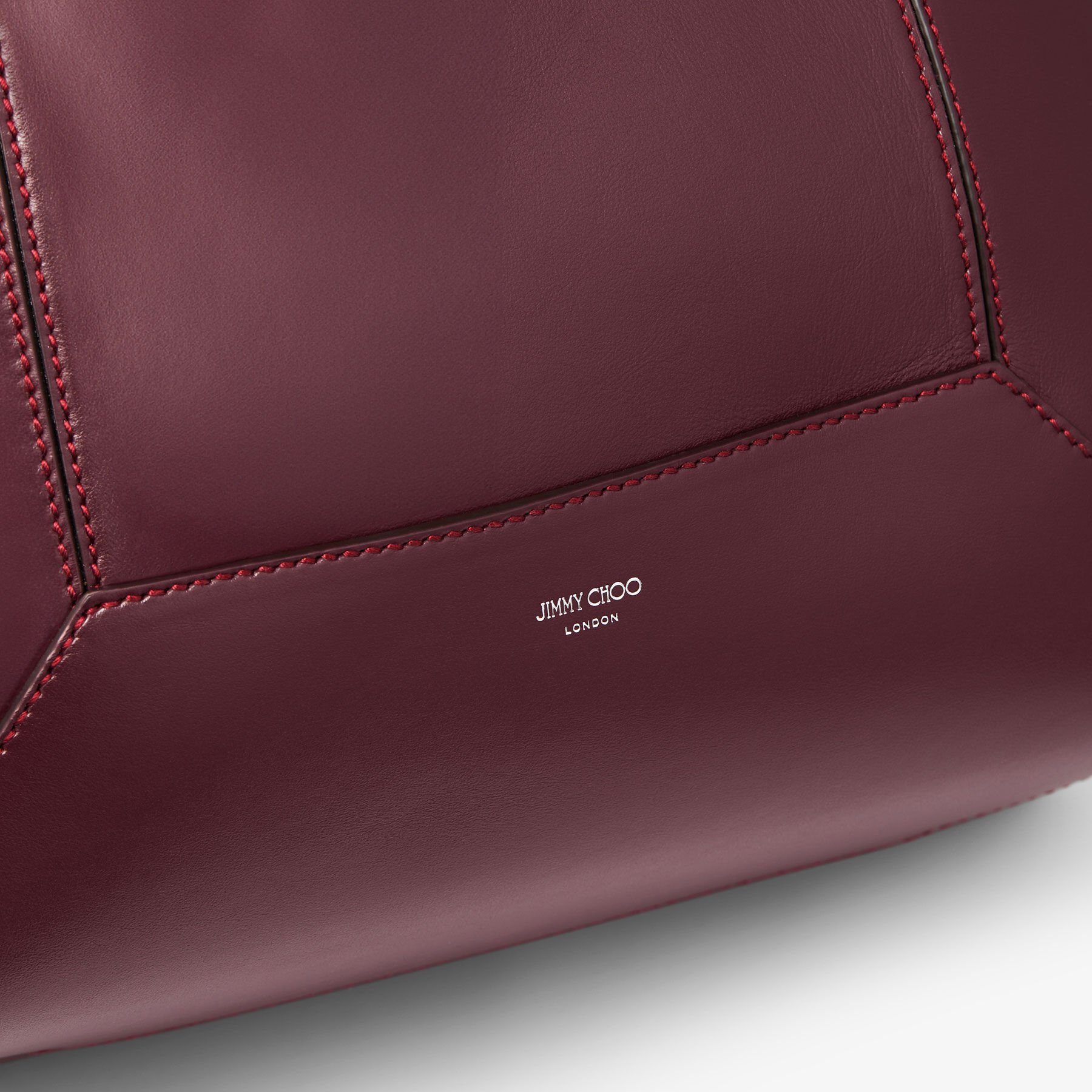 Diamond Tote/M | Garnet Calf Leather Tote Bag | JIMMY CHOO