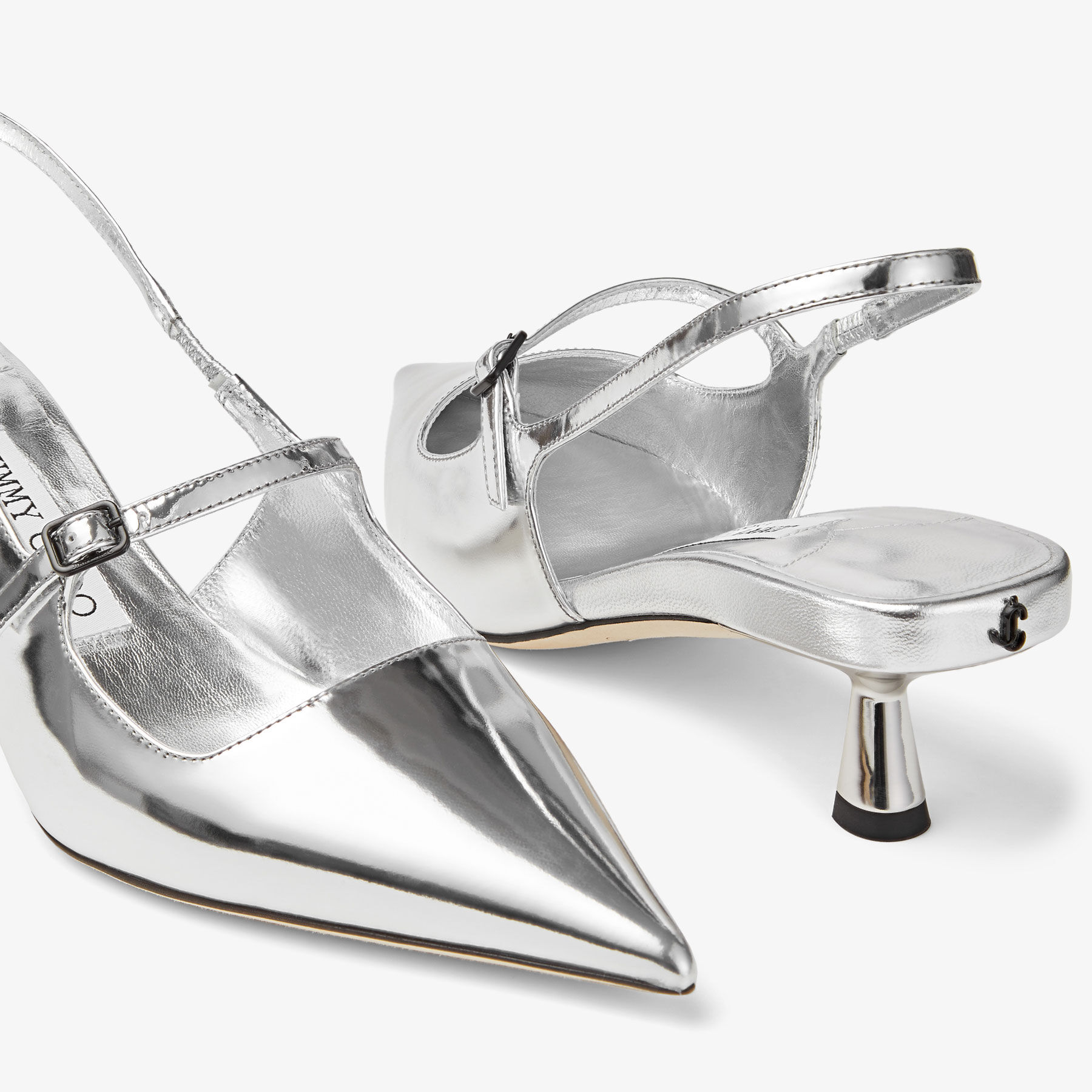 DIDI 45 | Silver Liquid Metal Leather Pointed Pumps | Autumn Collection ...