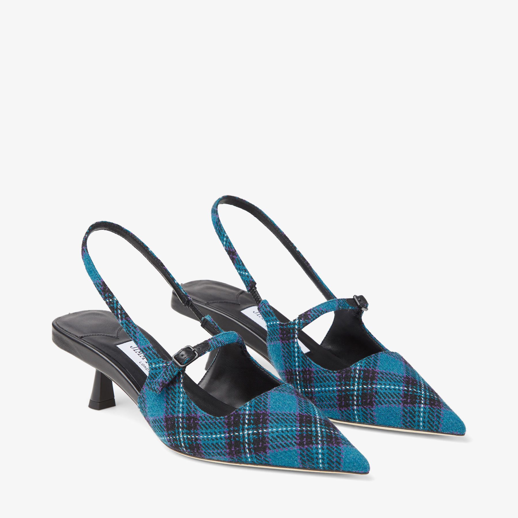 DIDI 45 | Peacock Tartan Fabric Pointed Pumps | Autumn Collection | JIMMY CHOO
