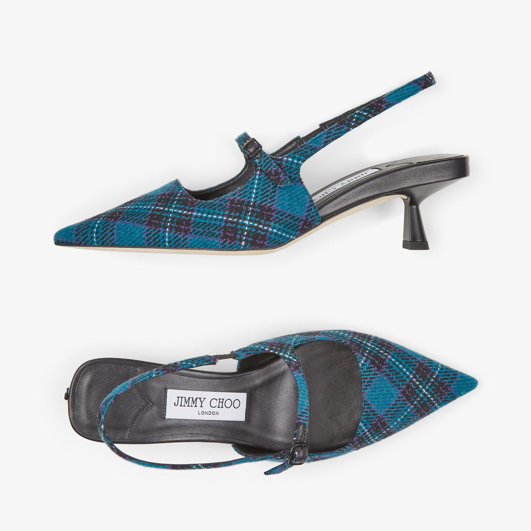 DIDI 45 | Peacock Tartan Fabric Pointed Pumps | Autumn Collection | JIMMY CHOO