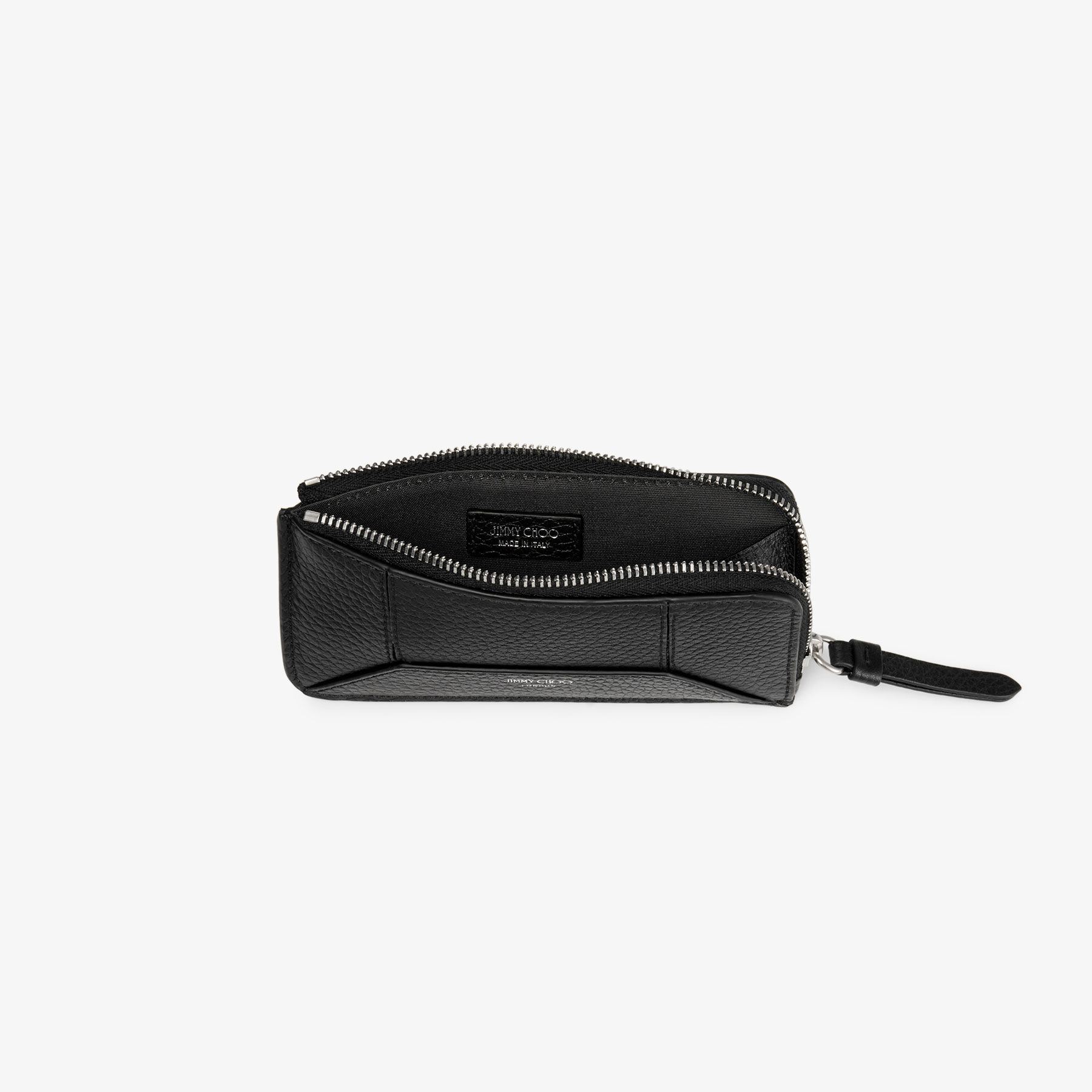 DM Lise-Z M |Black Grainy Calf Leather Card Holder | JIMMY CHOO