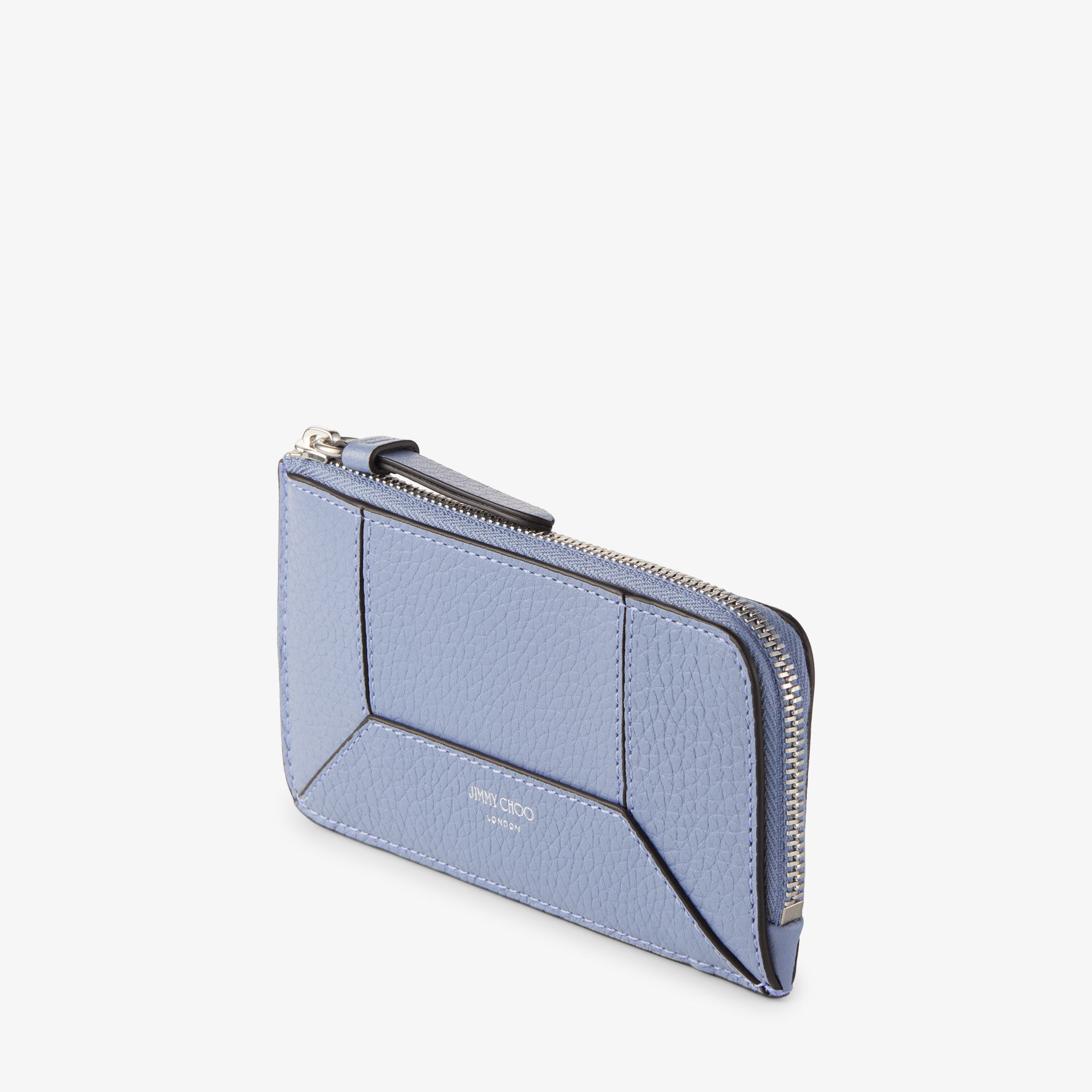 DM Lise-Z M |Blue Haze Grainy Calf Leather Card Holder | JIMMY CHOO US