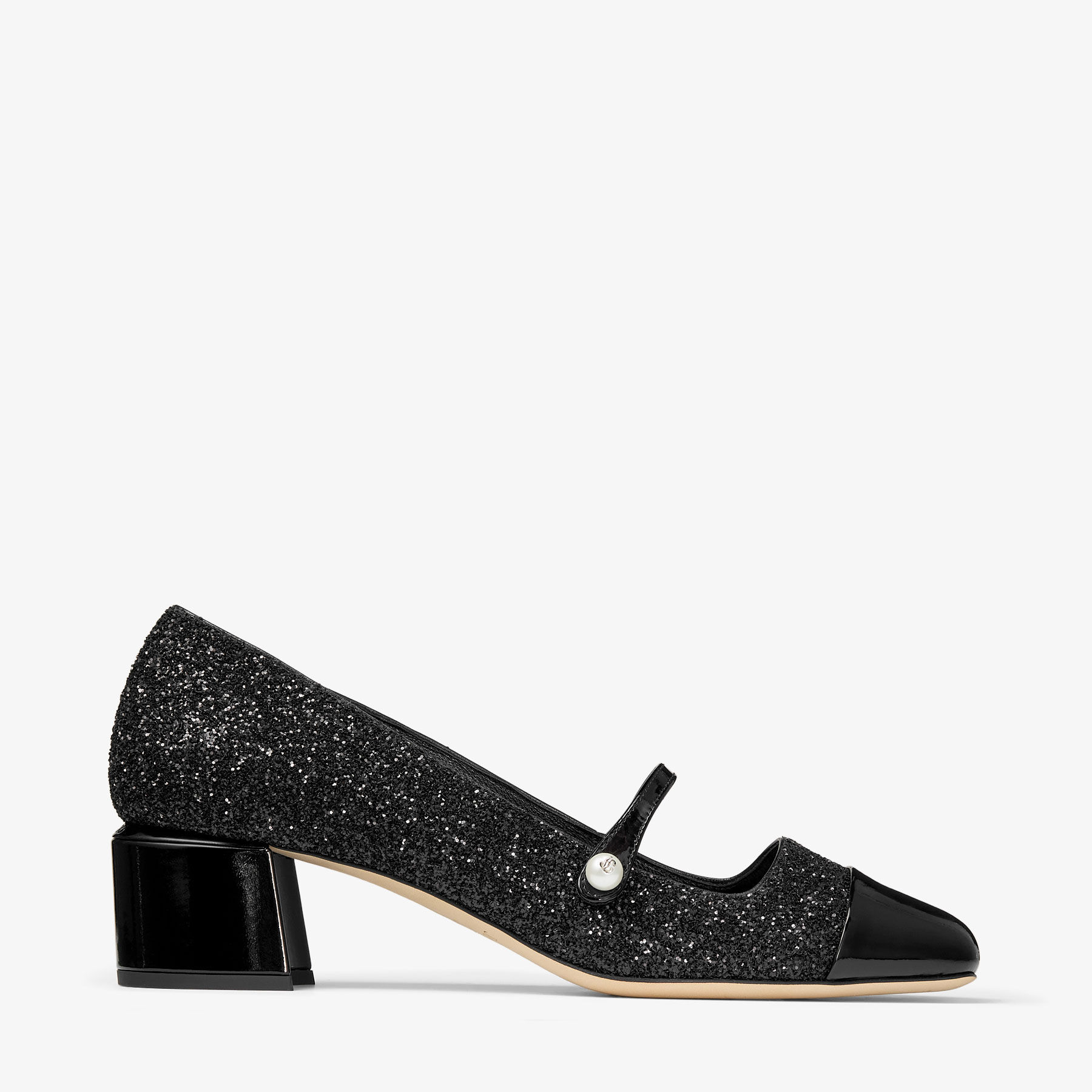 Elisa 45 | Black Metallic Leather Pumps | JIMMY CHOO