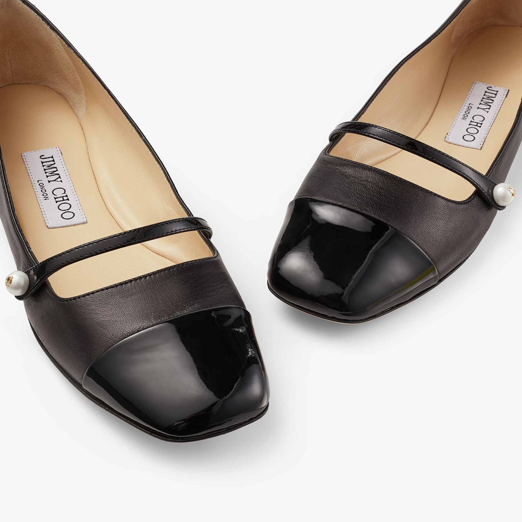 ELISA FLAT | Black Nappa and Patent Leather Flats | Summer Collection ...