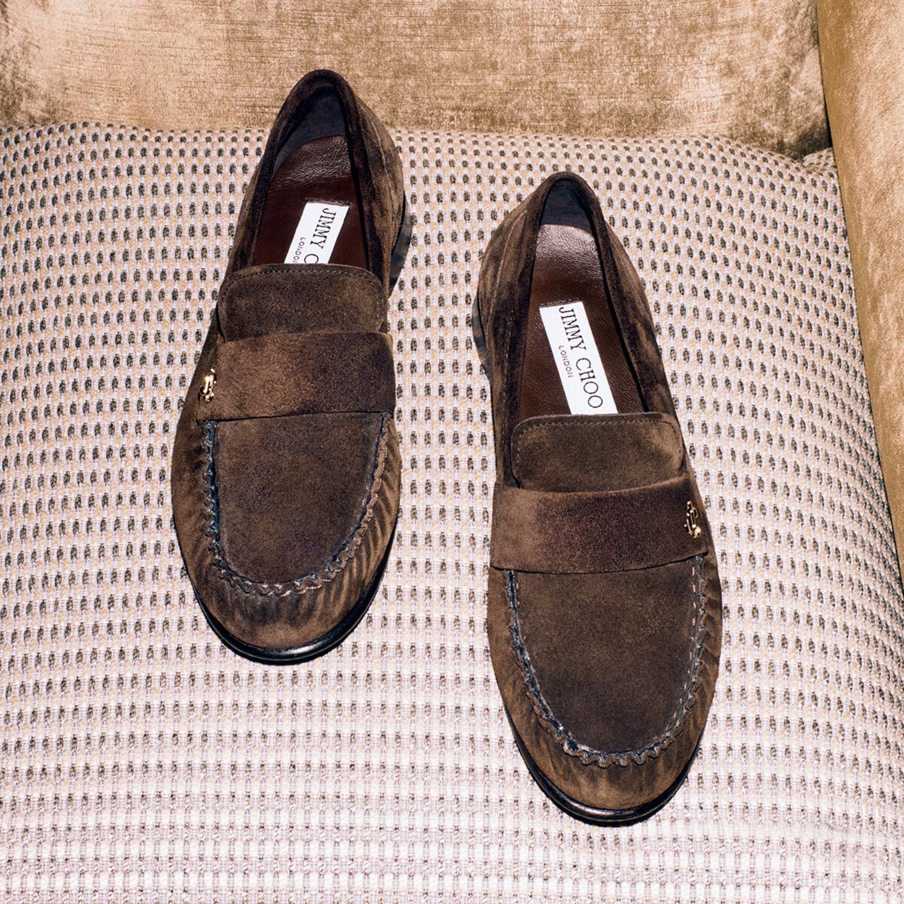 Ellis Loafer F | Chocolate Suede Loafer | JIMMY CHOO