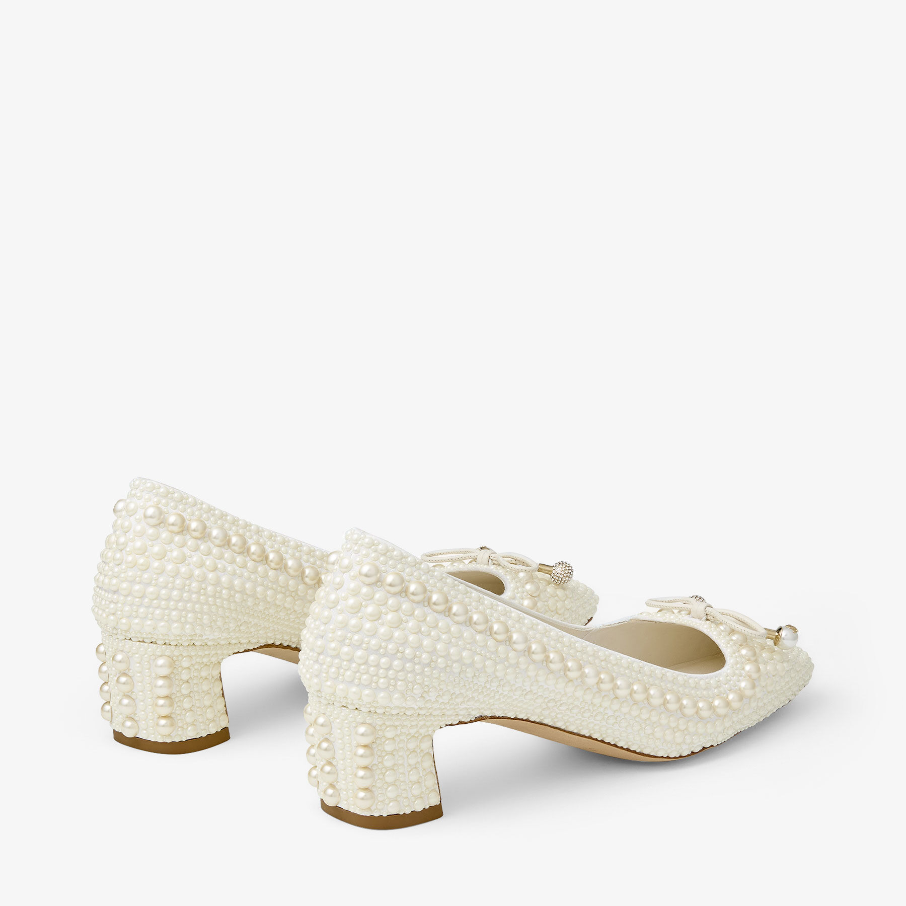 Elme 45 | White Pearl Embellished Pumps | JIMMY CHOO
