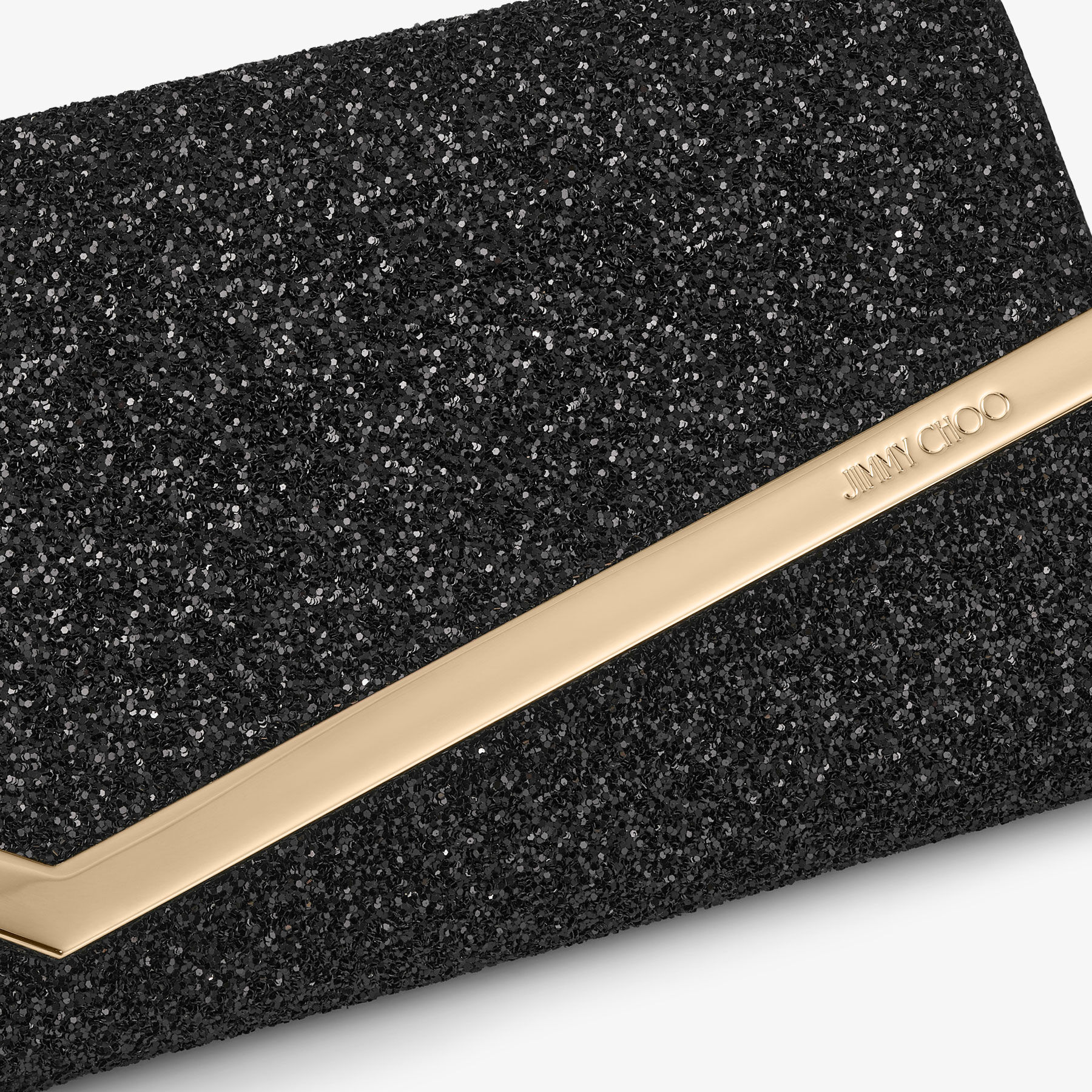 Emmie|Rose/Light Gold Glitter Fabric Mini Bag| JIMMY CHOO