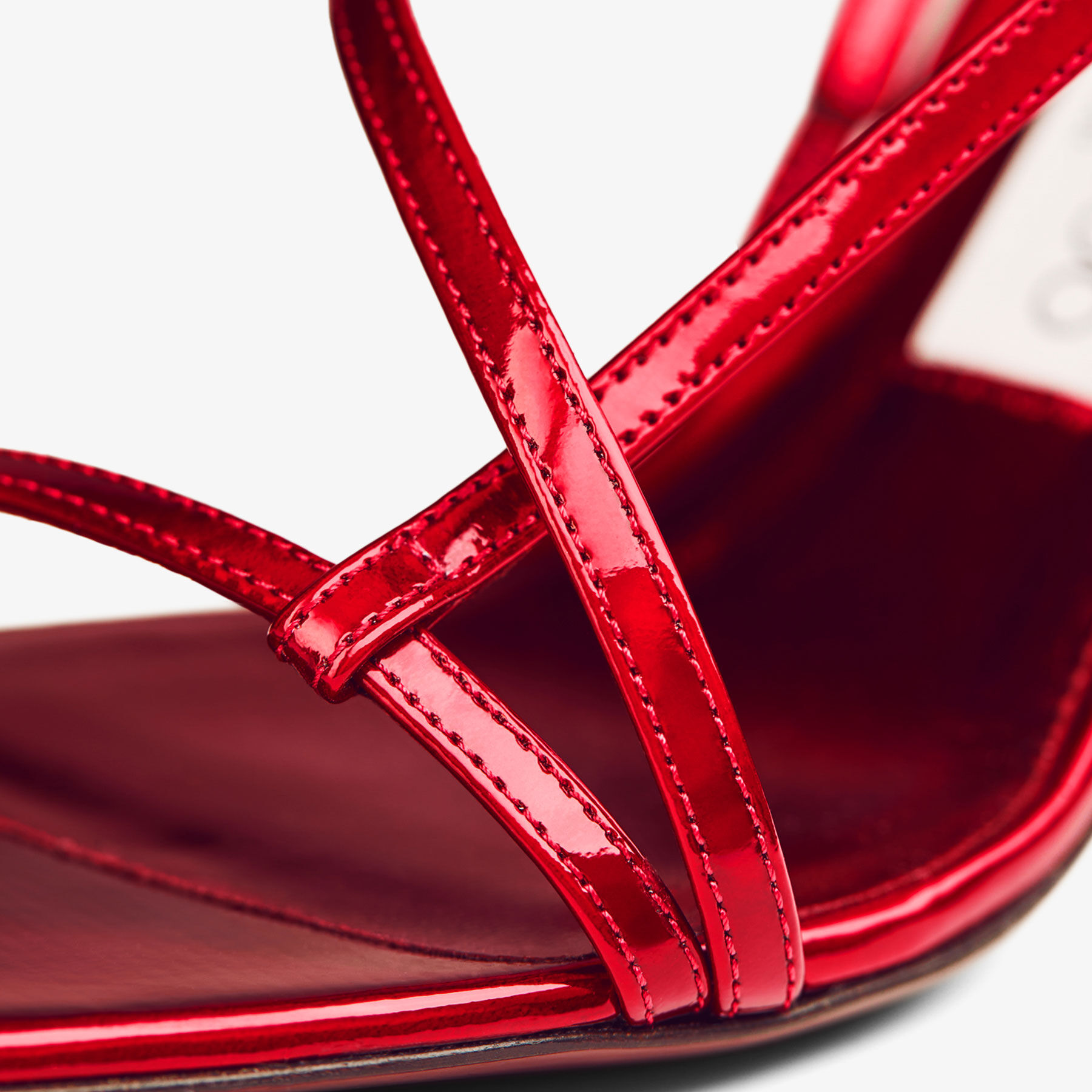 Etana 80 | Ruby Red Satin Sandals | JIMMY CHOO