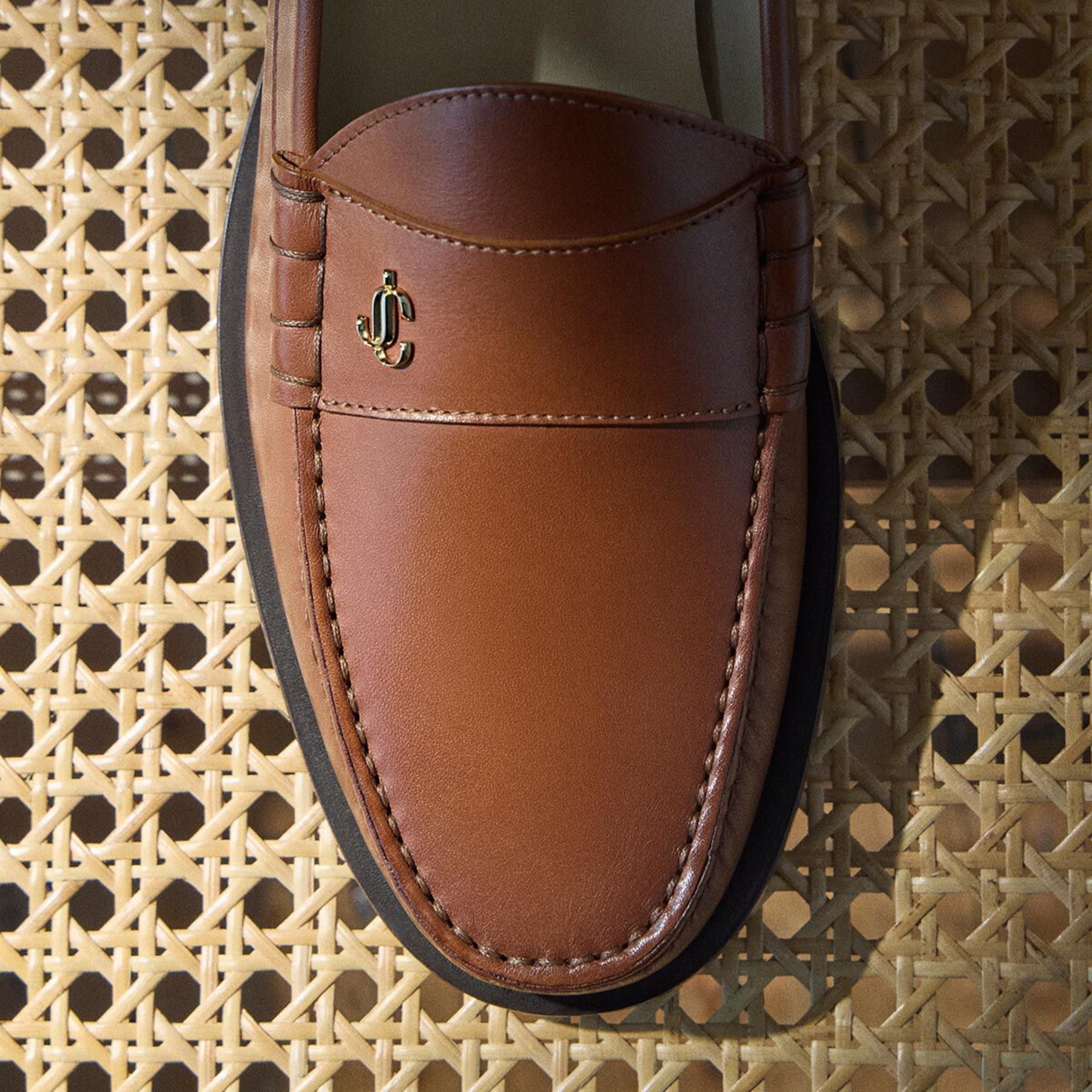 Ethan Loafer |Tan Matt Brushed Leather Loafer | JIMMY CHOO