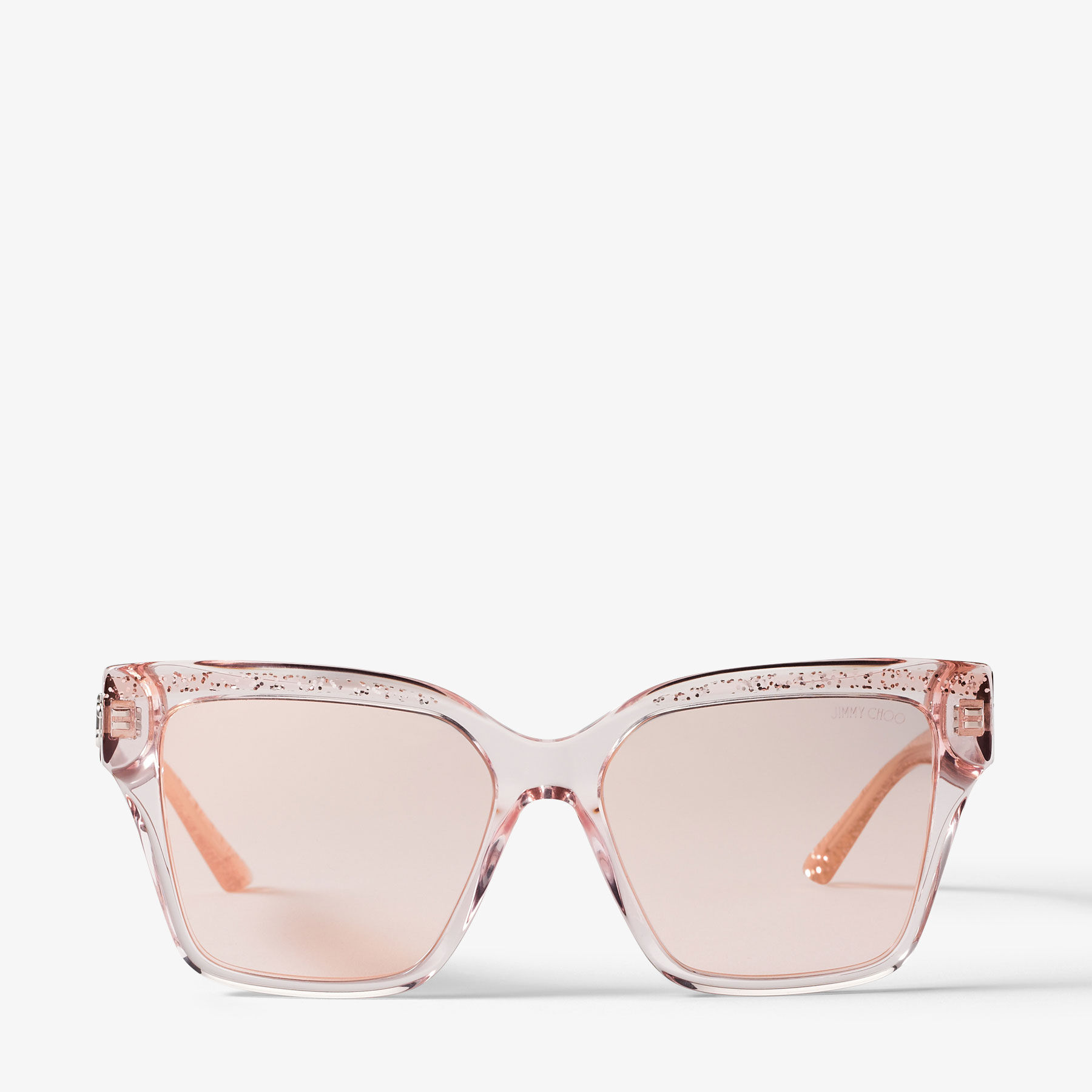 Giava | Pink Glitter Square Sunglasses | JIMMY CHOO
