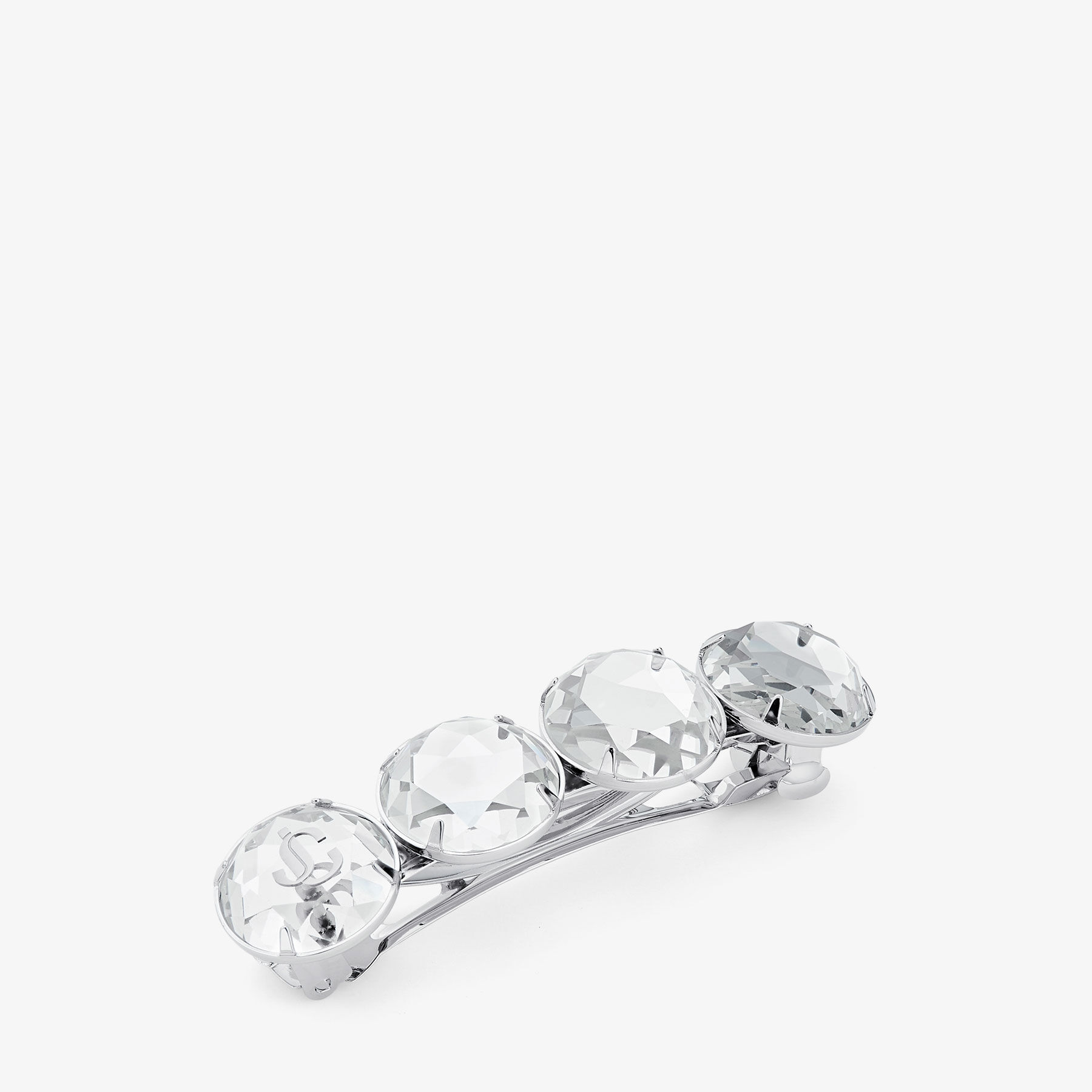 Hair Barrette | Silver-Finish Crystal Hair Barrette | JIMMY CHOO