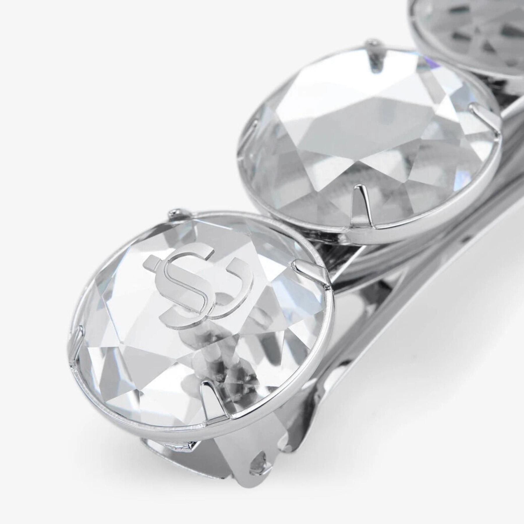 Hair Barrette | Silver-Finish Crystal Hair Barrette | JIMMY CHOO