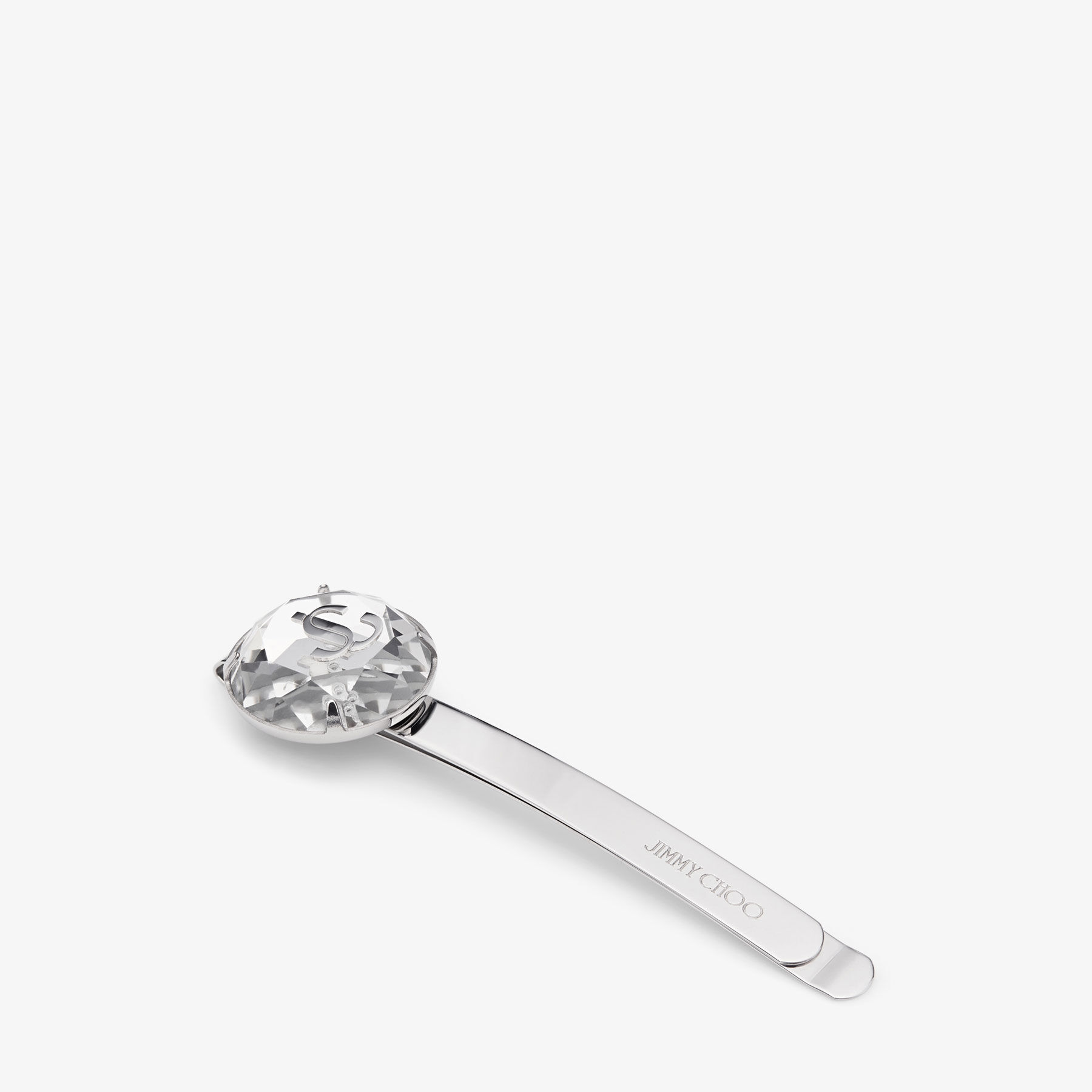 Hair Slide | Silver-Finish Crystal Hair Slide | JIMMY CHOO CA