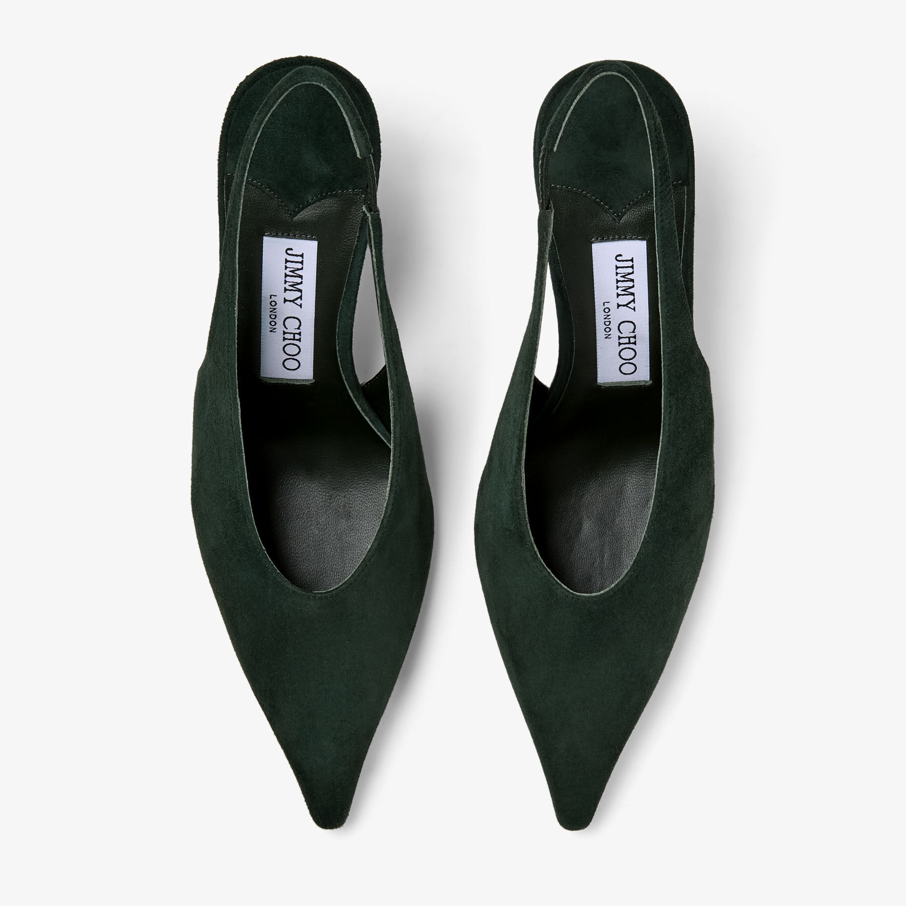 Isa 80 | British Green Suede Slingbacks with Dotted Heels | JIMMY CHOO