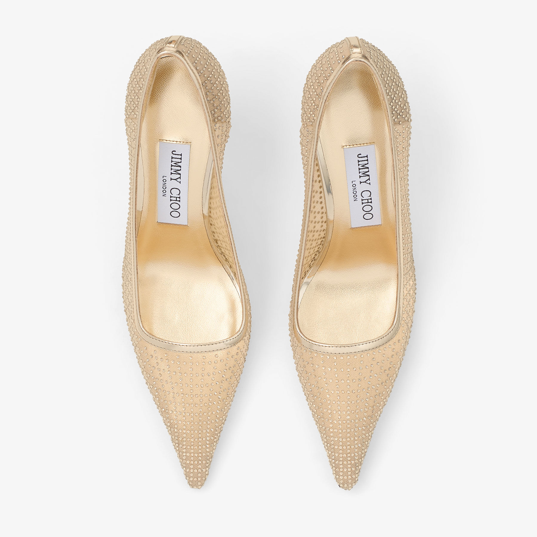 Ixia 80 | Gold Illusion Crystal Mesh and Liquid Metal Leather Pumps ...