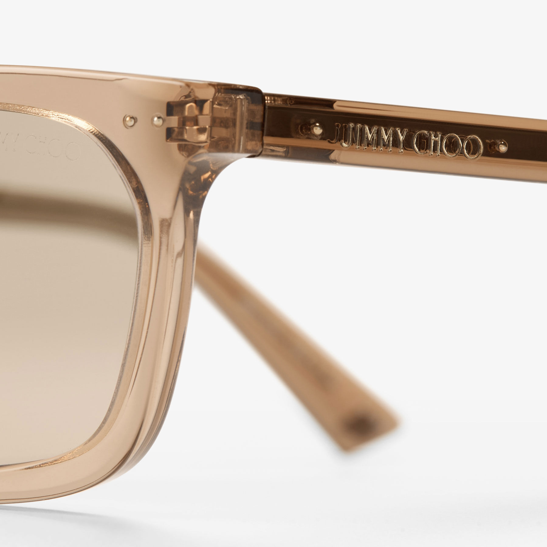 Josi | Transparent Tan Rectangular Sunglasses | JIMMY CHOO