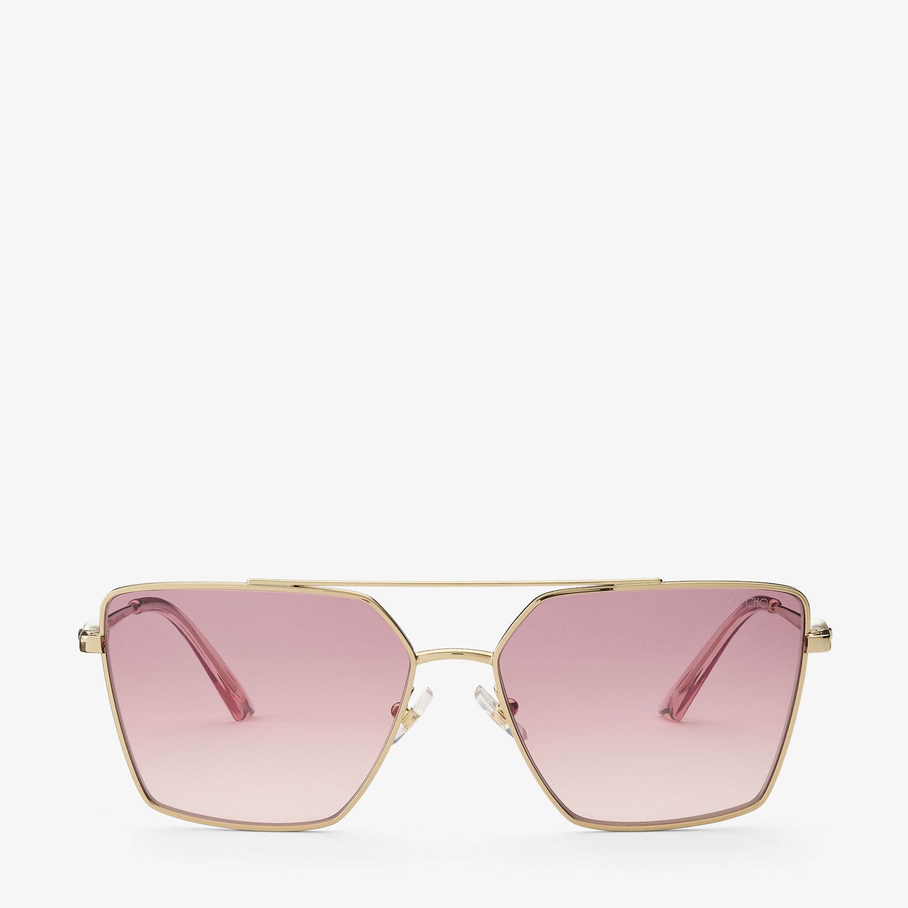 Joss | Pale Gold Square Sunglasses | JIMMY CHOO