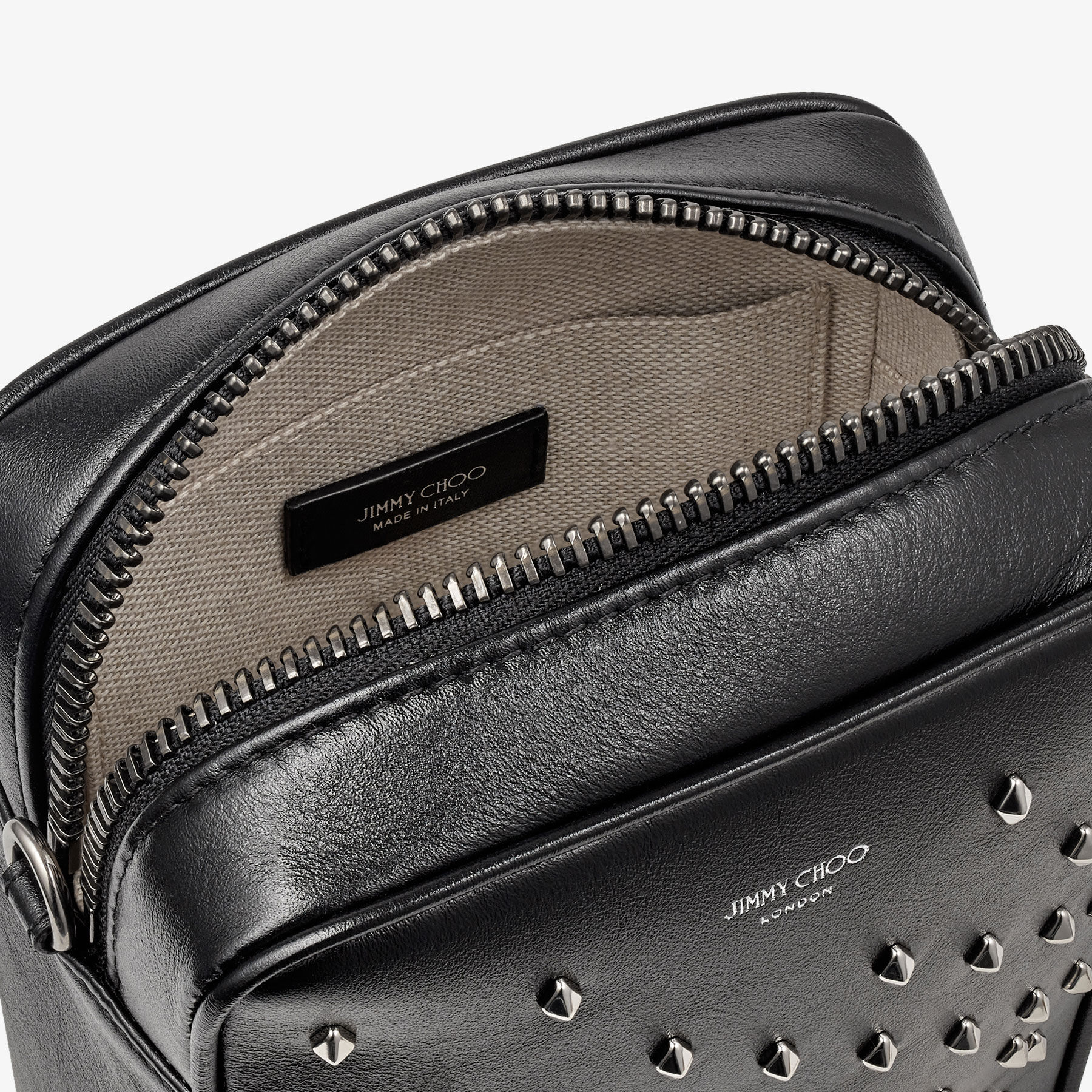 KIMI CAMERA | Black Leather Camera Bag with Studs | Summer Collection ...