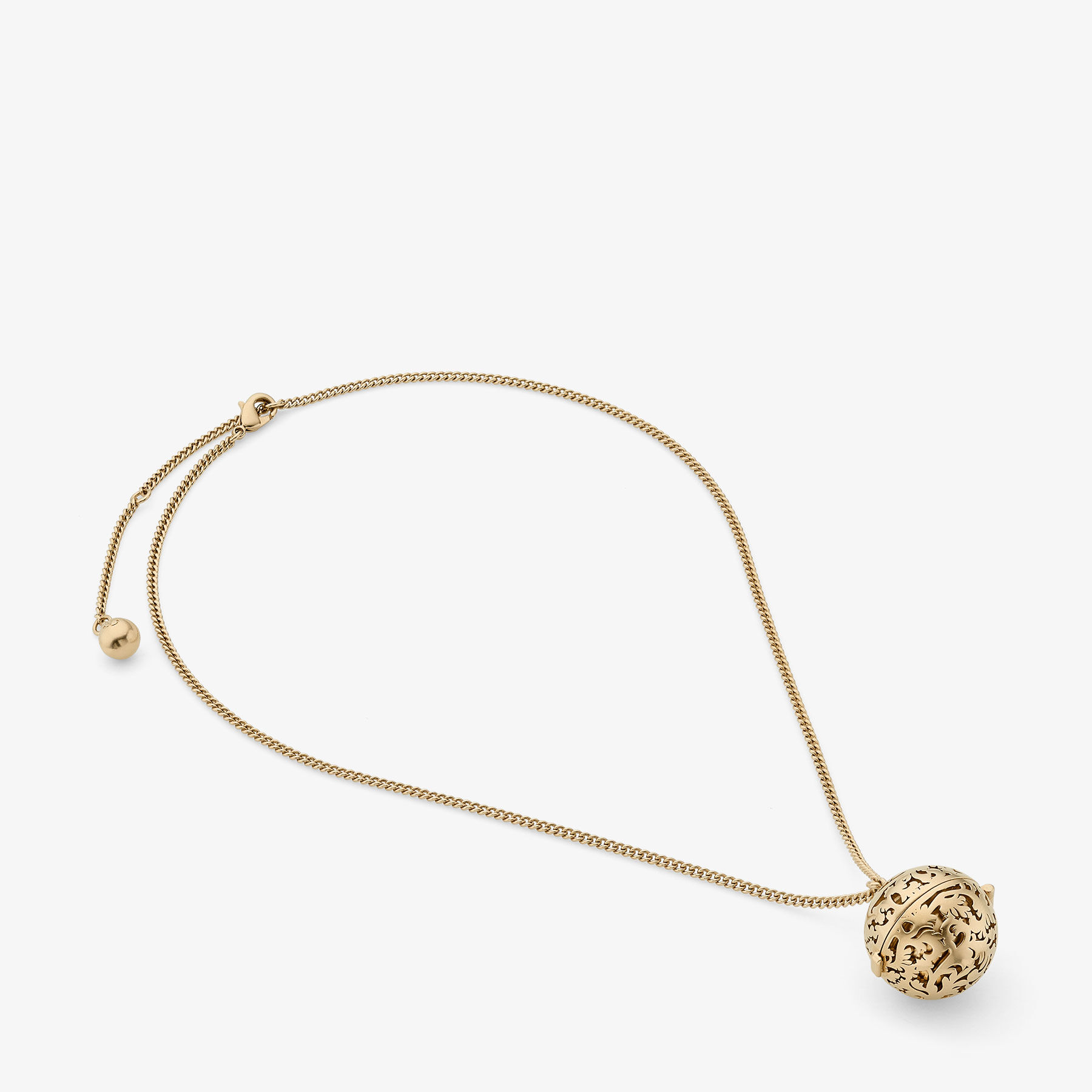 Lace Sphere Pendant | Gold Finish Metal Sphere Pendant Necklace | JIMMY ...