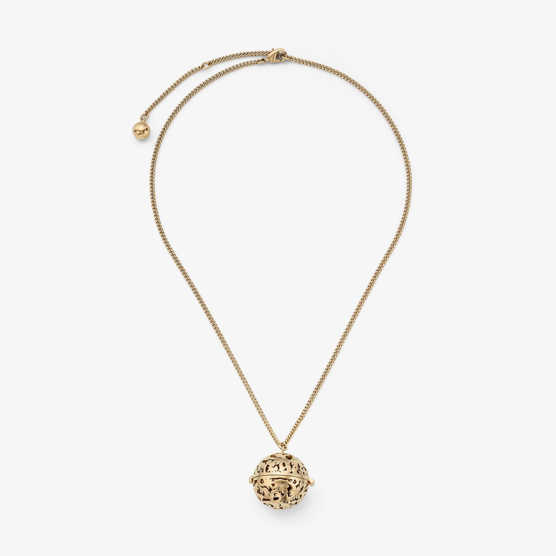 Lace Sphere Pendant | Gold Finish Metal Sphere Pendant Necklace | JIMMY ...