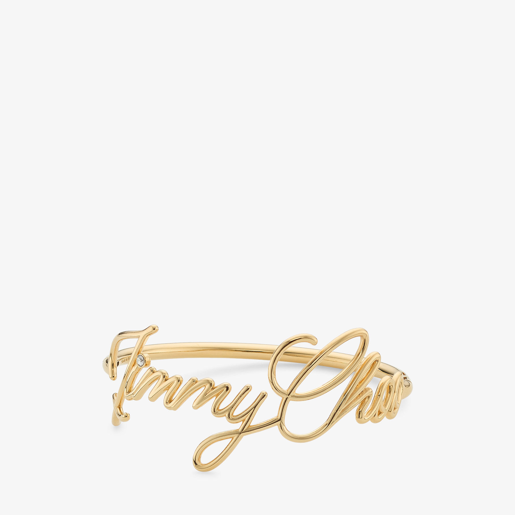 Logo Script Bracelet | Gold Finish Script Bracelet | JIMMY CHOO