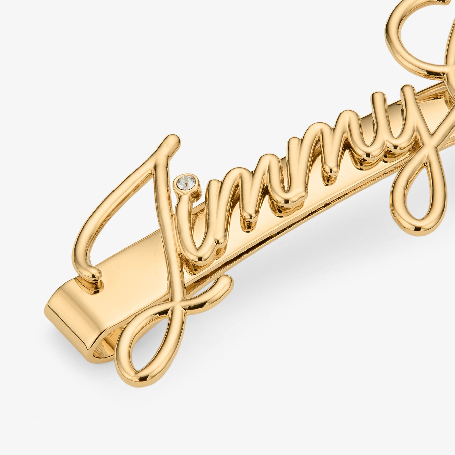 Logo Script Hairpin | Gold Finish Script Hairpin | JIMMY CHOO CA