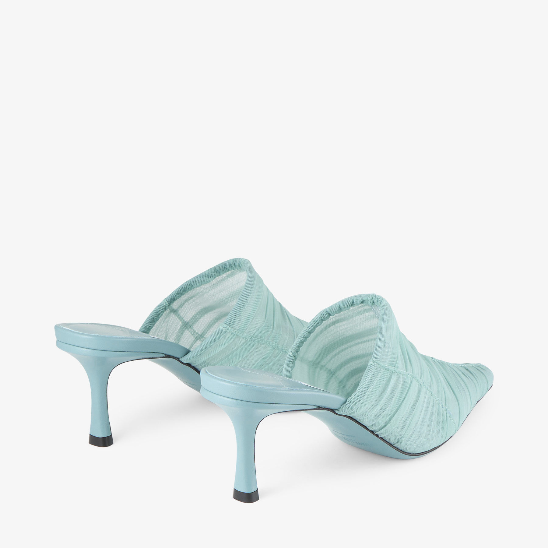 Lotta Mule 65 | Teal Tulle Mules | JIMMY CHOO