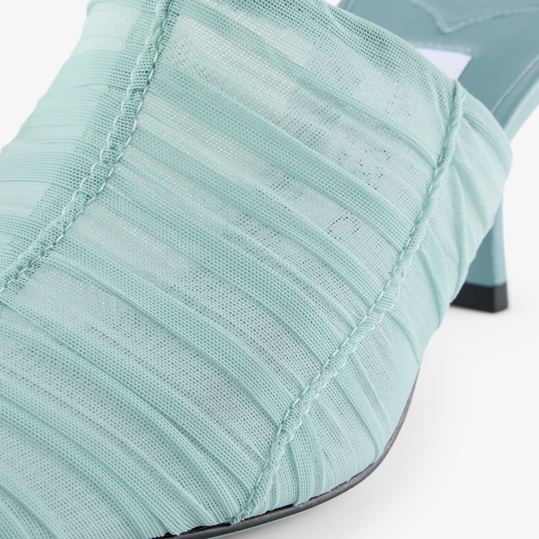 Lotta Mule 65 | Teal Tulle Mules | JIMMY CHOO